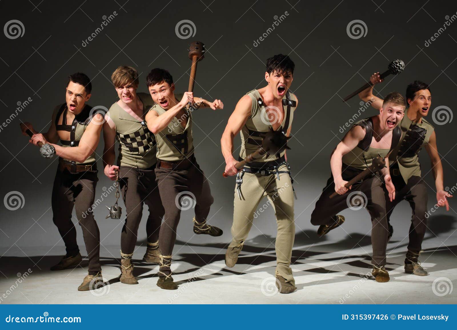 Group of Strong Young Men Running and Stock Photo - Image of full ...