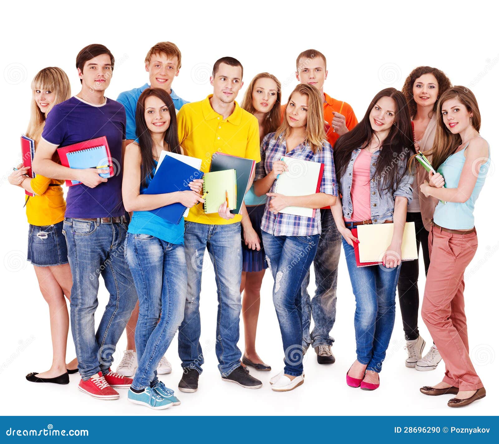 Group Student with Notebook . Stock Photo - Image of study, exam: 28696290