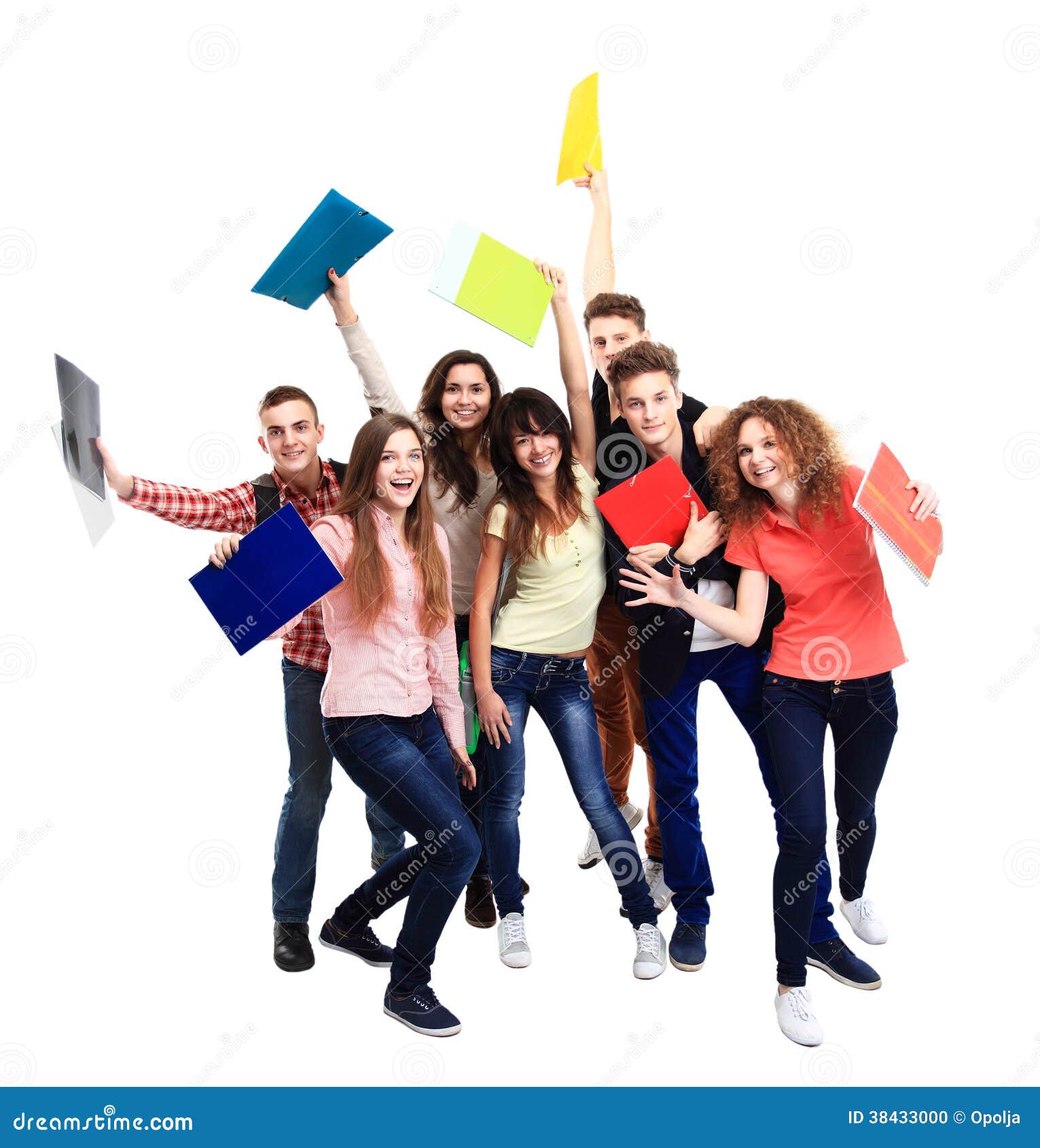 Group Student with Notebook Stock Photo - Image of friend, group: 38433000
