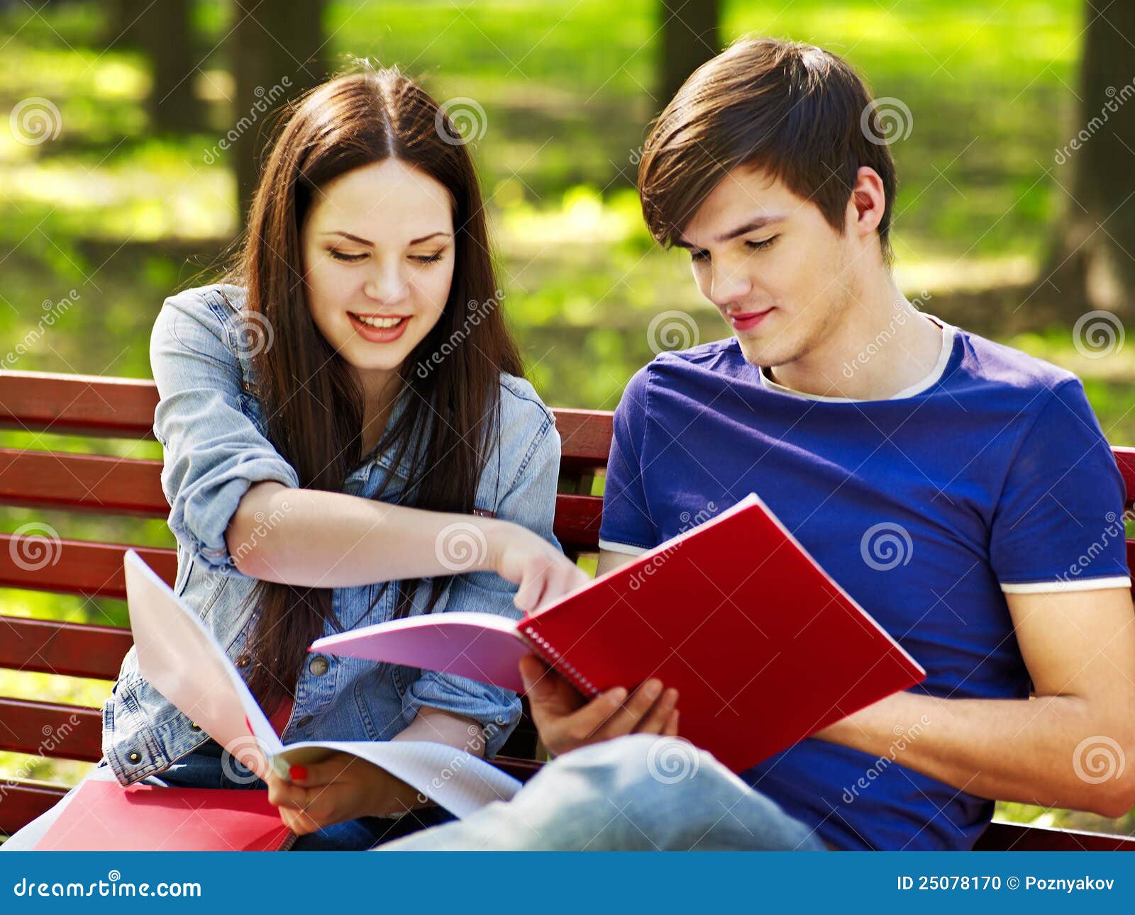 Group Student with Notebook Outdoor. Stock Photo - Image of couple ...