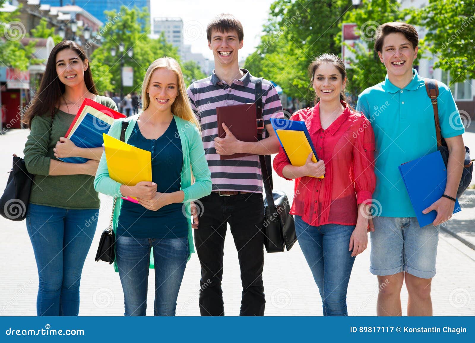 Group of student outdoor stock image. Image of girl, college - 89817117