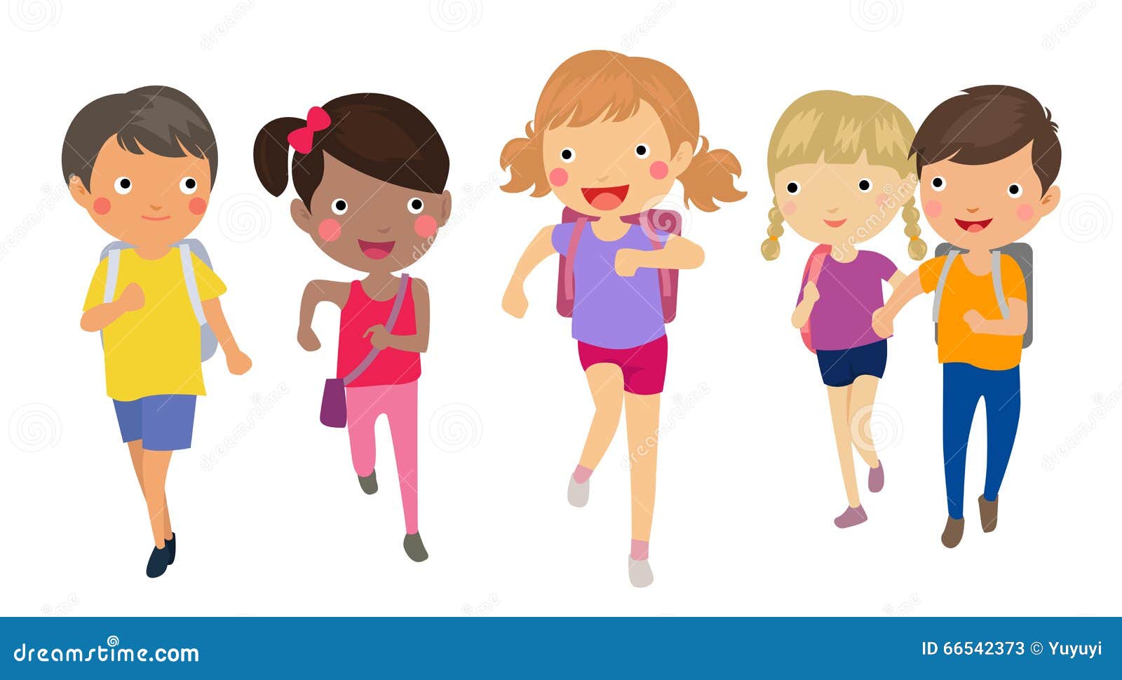 Group of Student Running with School Bags Stock Vector - Illustration ...