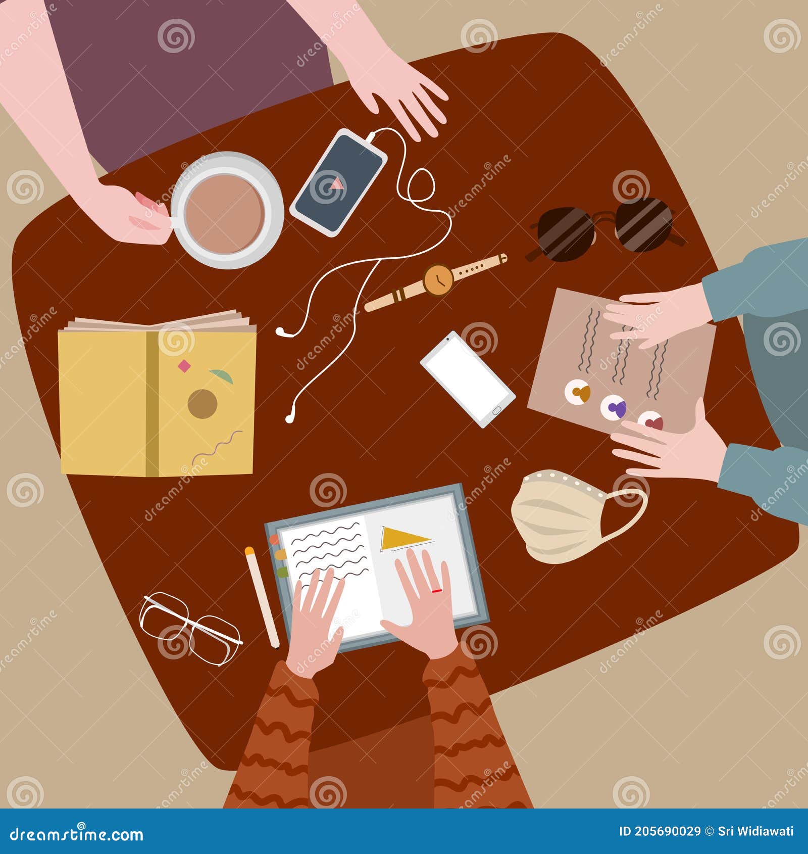 Group Student Discuss For Creative Ideas. Education Concept Of Teamwork ...