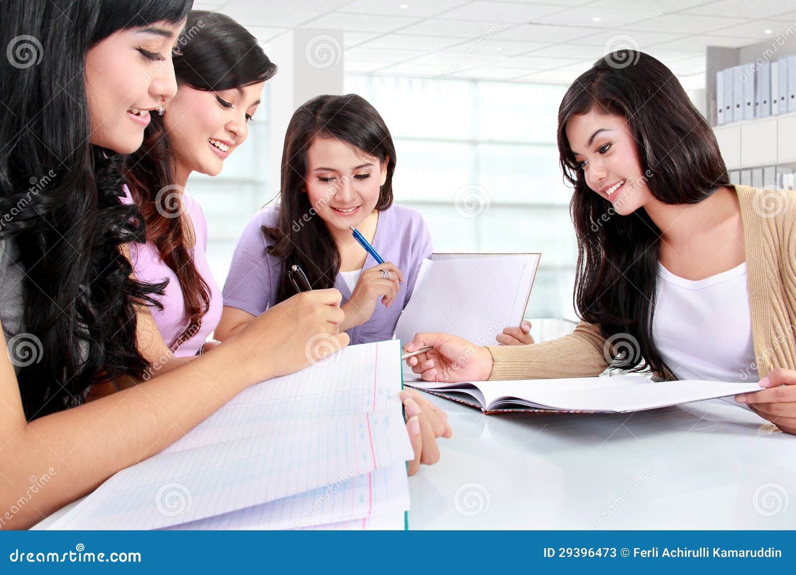 Group of Student Studying Together Stock Image - Image of casual ...