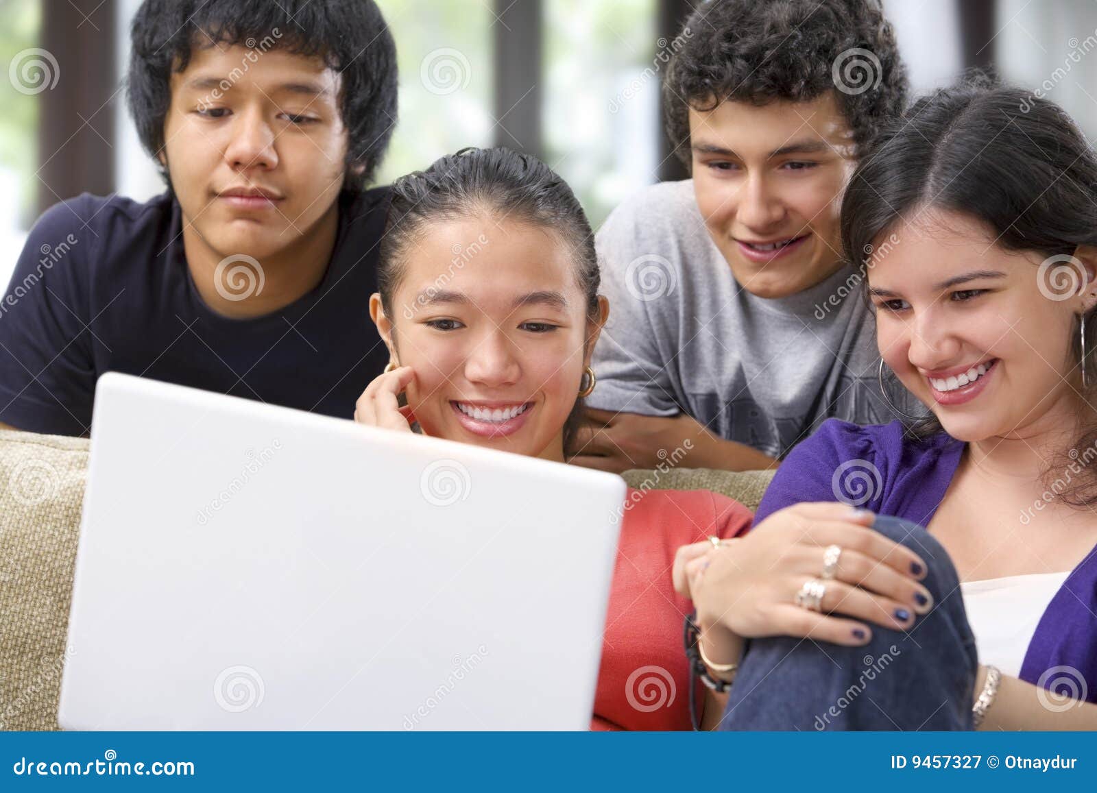 Group of Student Watching the Laptop Stock Image - Image of latin, room ...