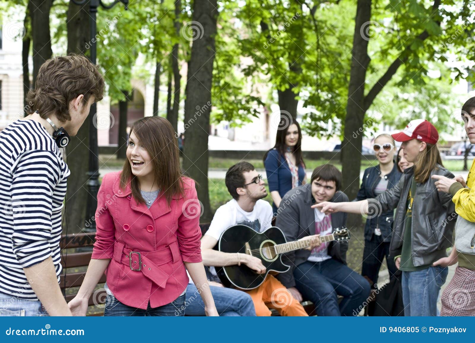 Group of Student on Weekend. Music Stock Image - Image of glasses ...