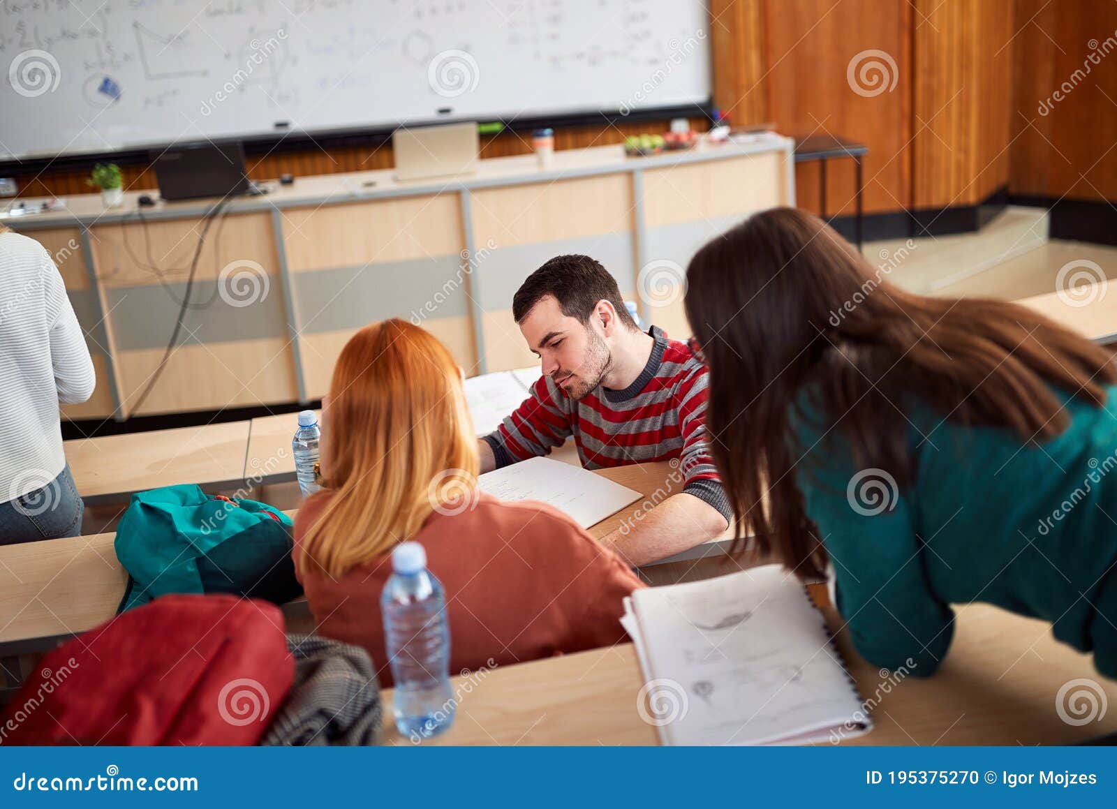 Group of Students in the Amphitheater Stock Photo - Image of female ...