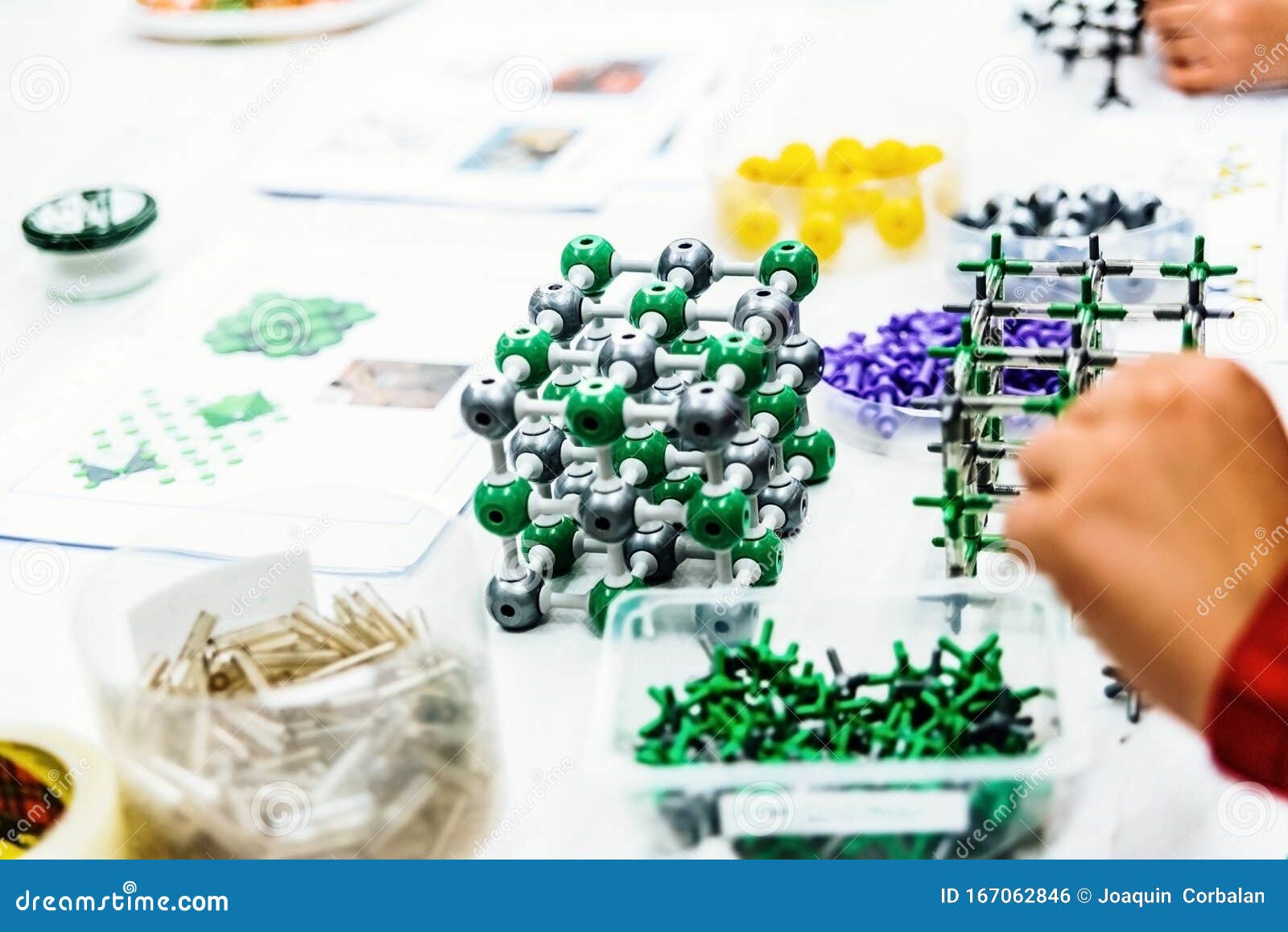Group of Students in Biology Class Creating Molecular Models with ...