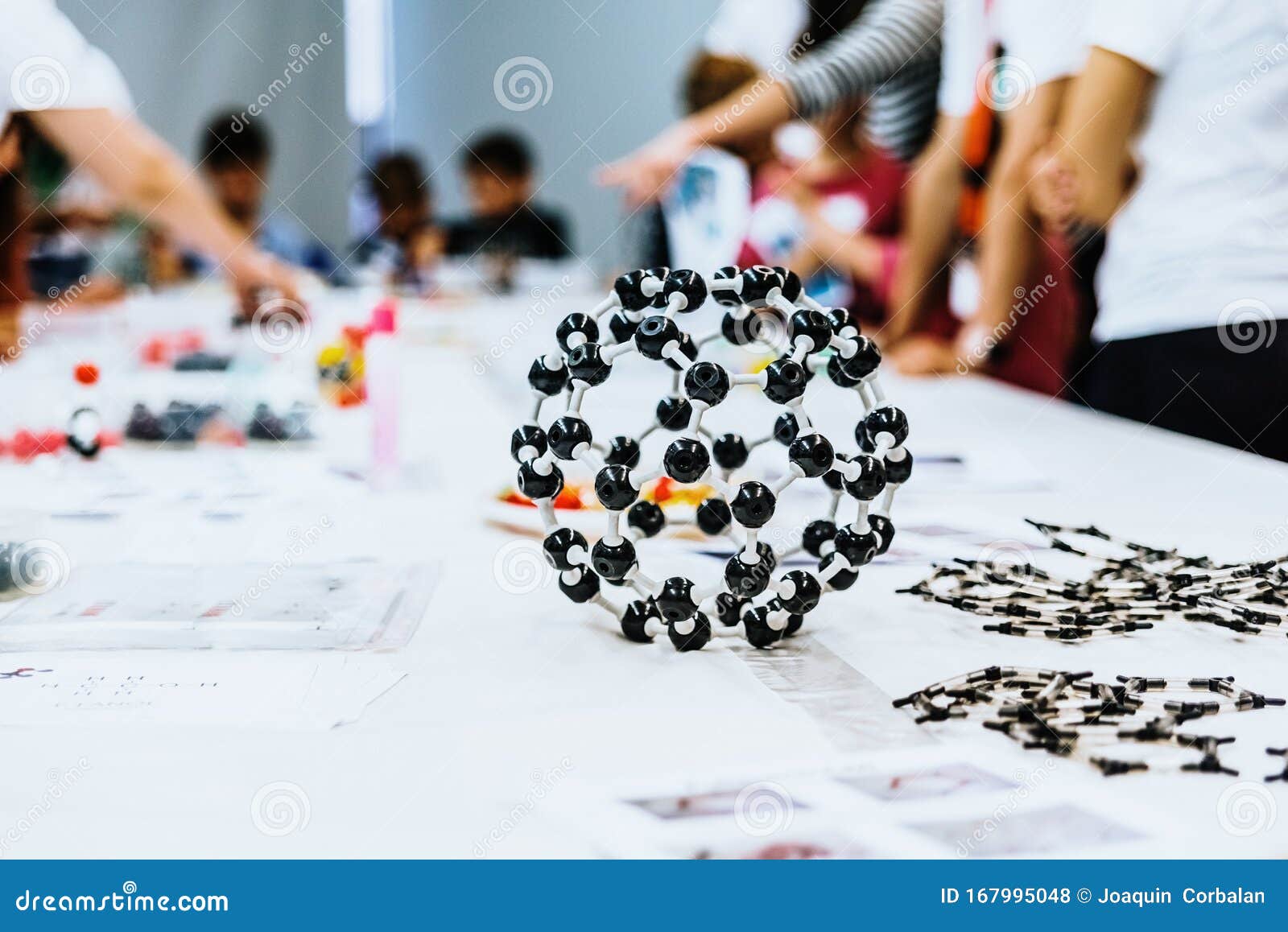 Group of Students in Biology Class Creating Molecular Models with ...