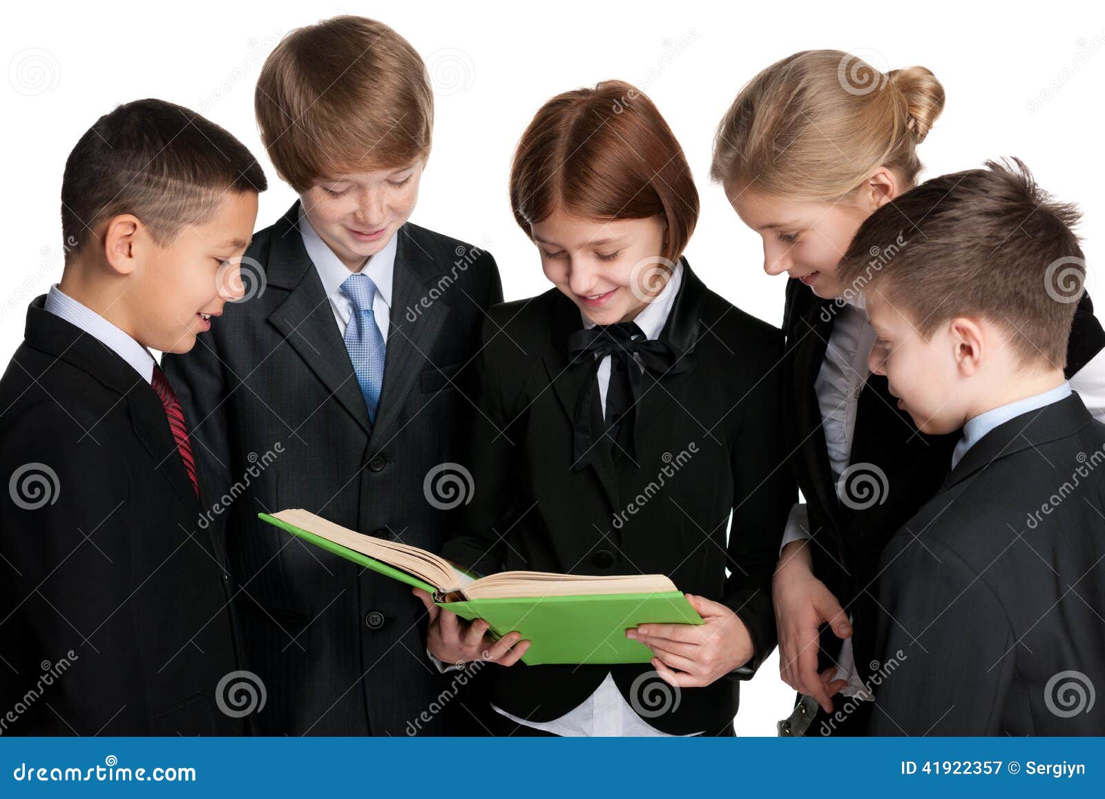 Group of Students with a Book Stock Image - Image of friends, child ...