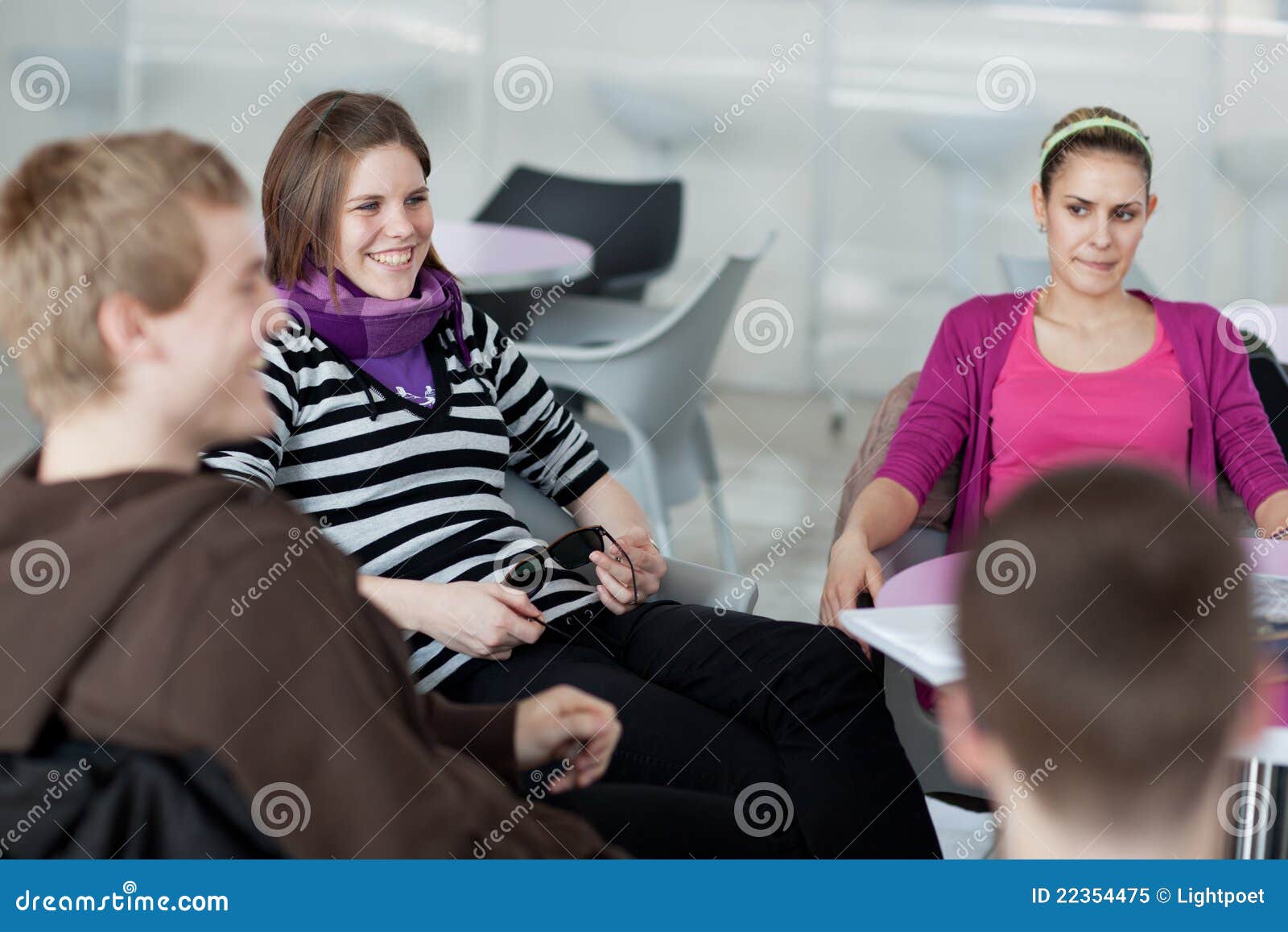 Group of Students during a Brake Stock Image - Image of adult ...