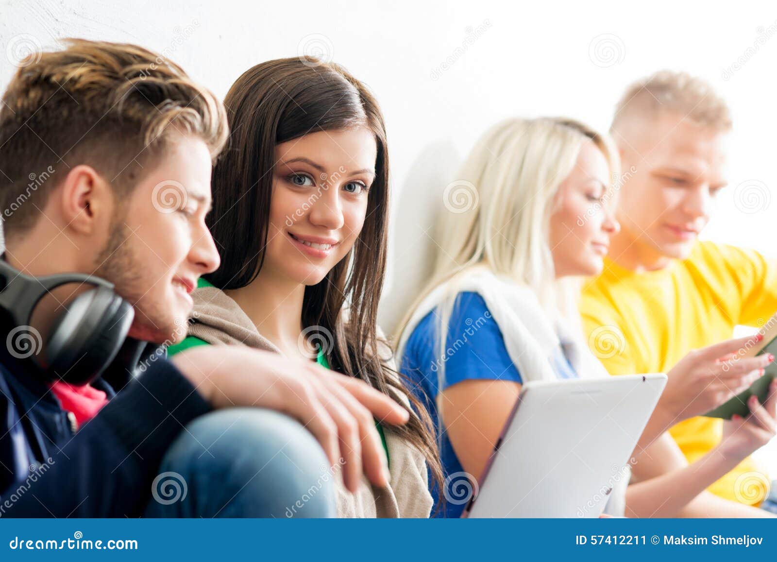 Group of Students on a Break Stock Image - Image of college, people ...