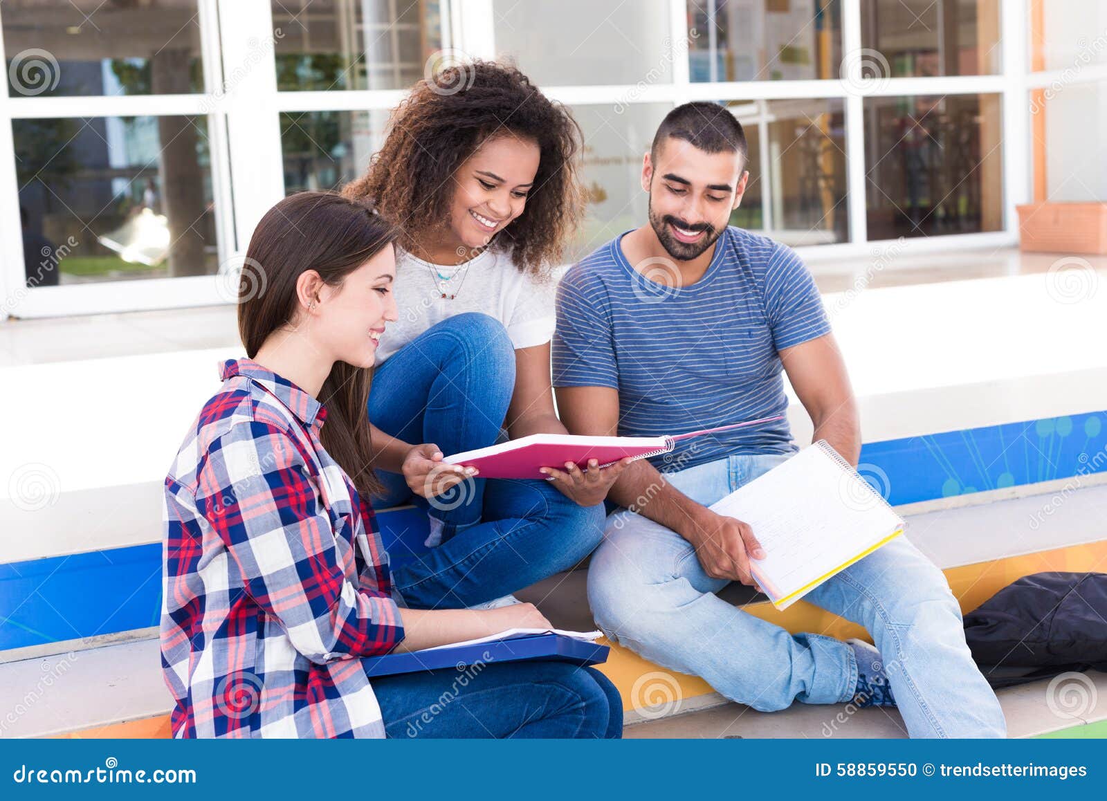 Group of Students in Campus Stock Photo - Image of learning, notes ...
