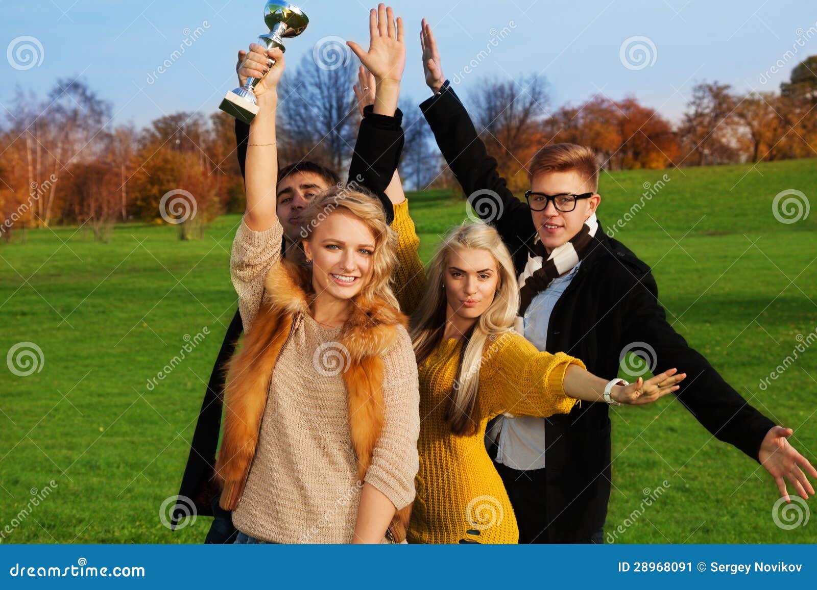A Group of Students Celebrating Stock Image - Image of company, laugh ...