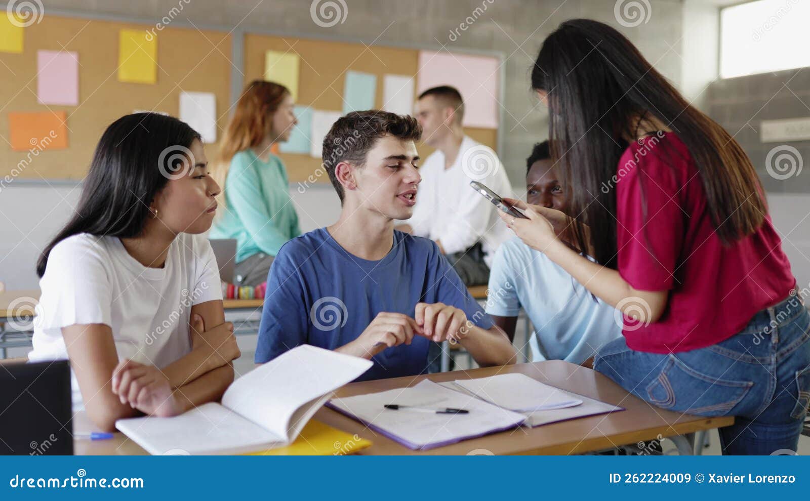 Group of Students Chatting after Lecture in Classroom Stock Video ...