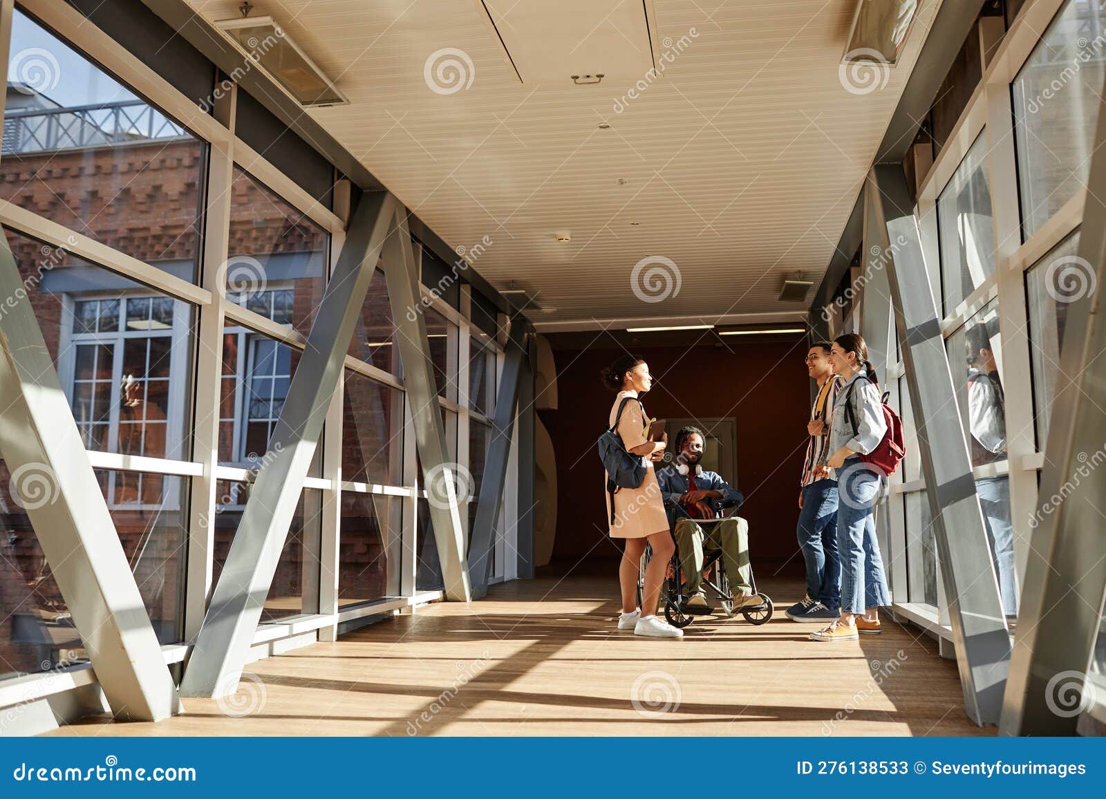 Students Chatting in School Hall Stock Image - Image of multiethnic ...