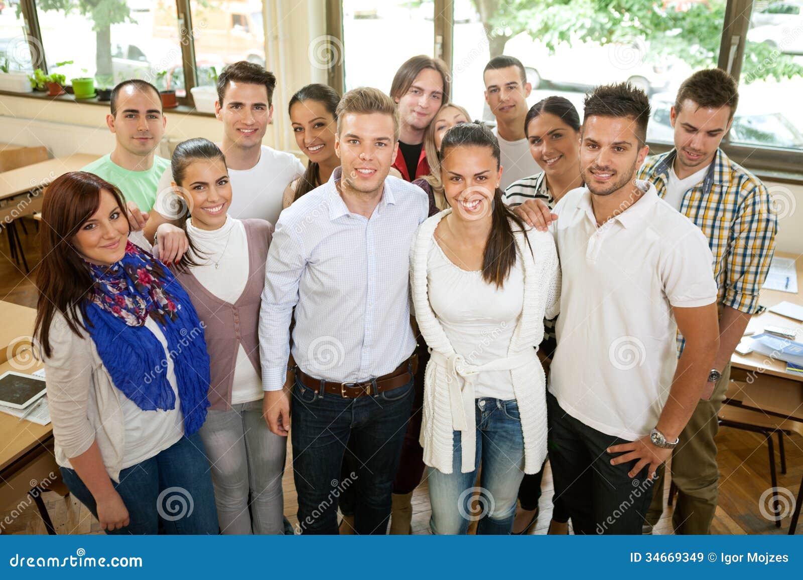 Group of Students in Classroom Stock Image - Image of female, cheerful ...