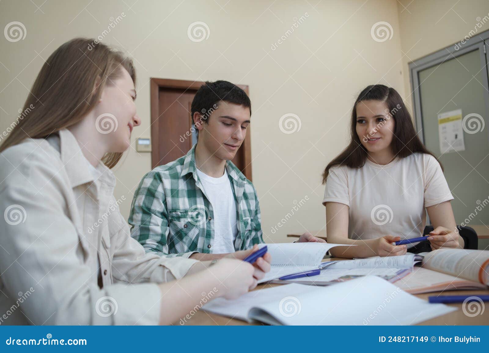 Group of Students at Classroom Together Stock Image - Image of happy ...