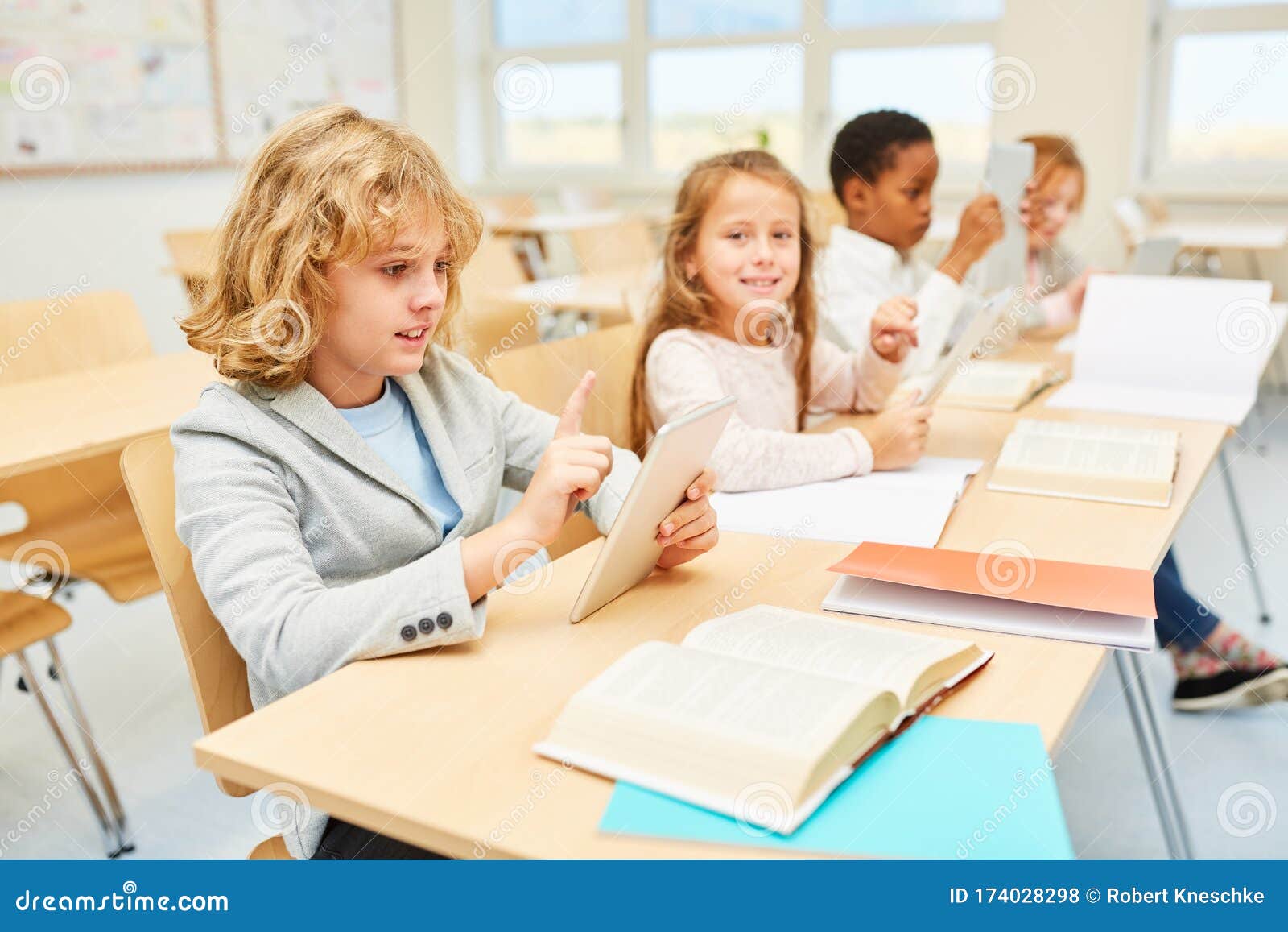 Group of Students in a Computer Class Stock Photo - Image of pupil ...
