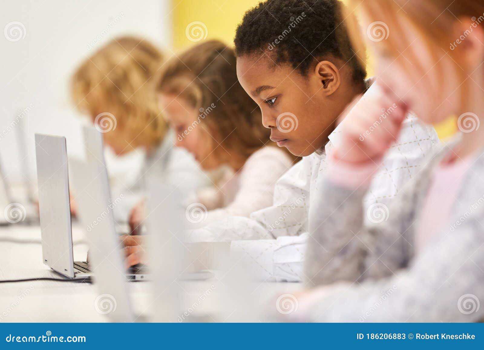 Group of Students in a Computer Course Stock Image - Image of internet ...