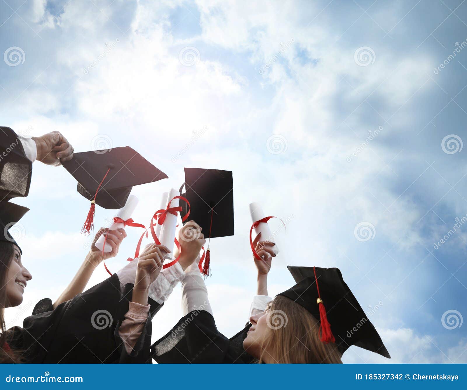 Group of Students with Diplomas. Graduation Ceremony Stock Photo ...