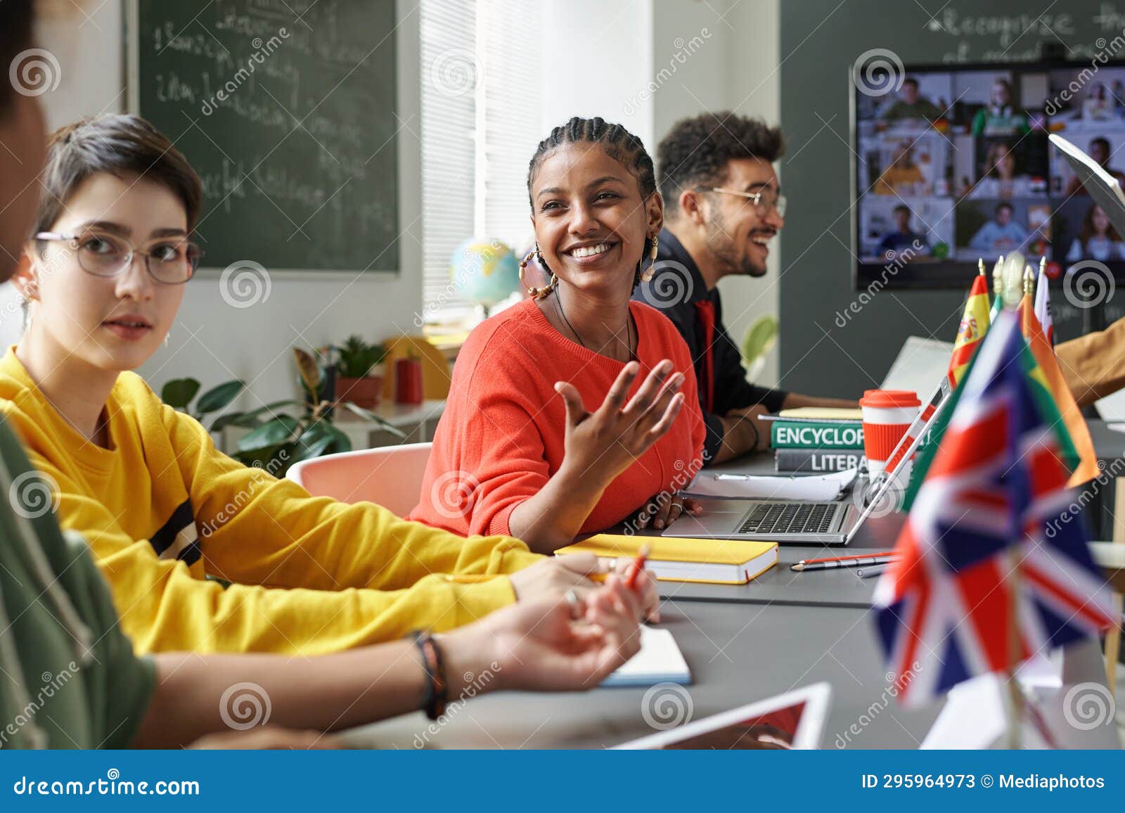 Students Discussing Together at Conference Stock Image - Image of ...