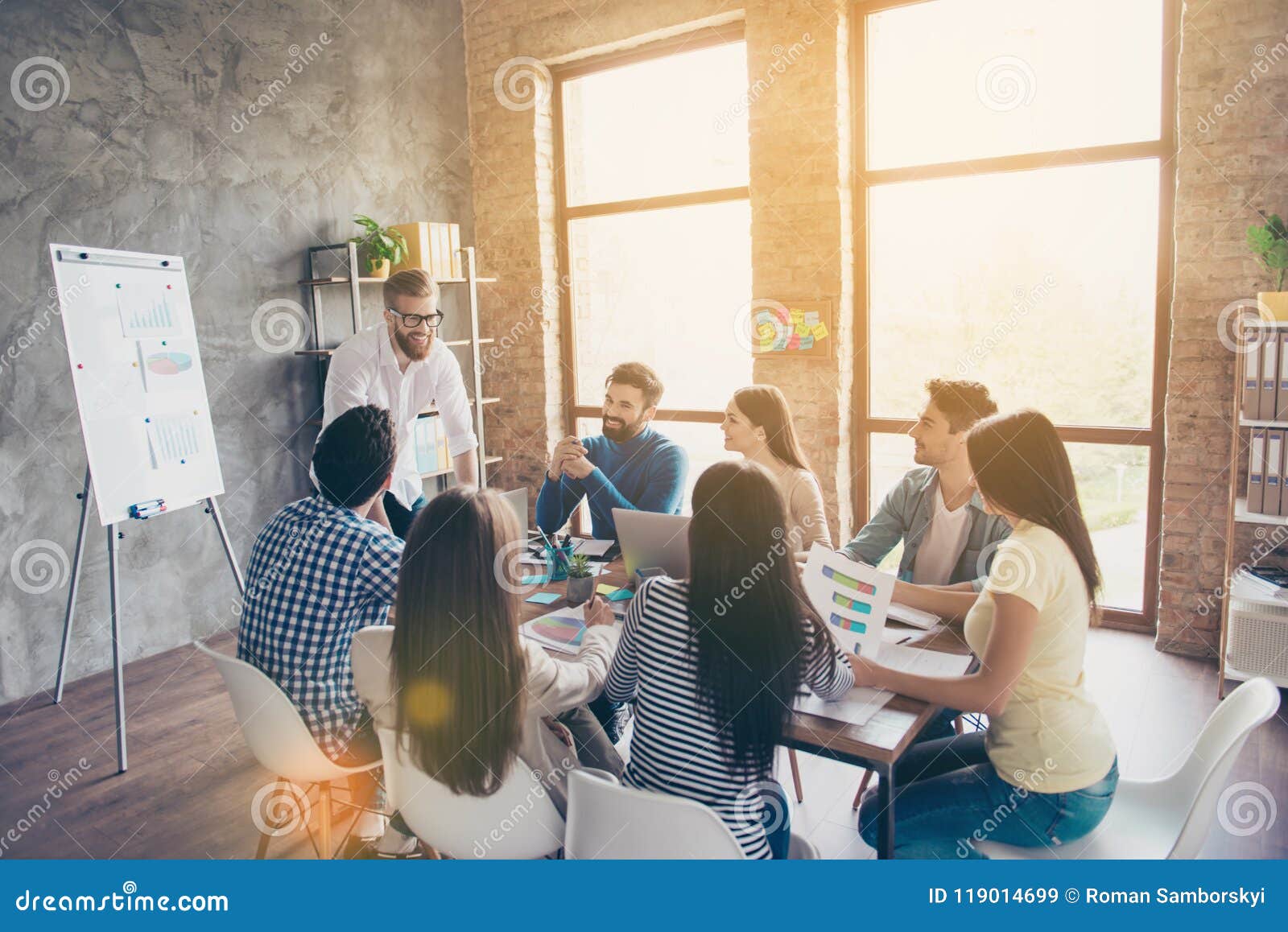 Group of Students are Discussing the University Project at Nice Stock ...