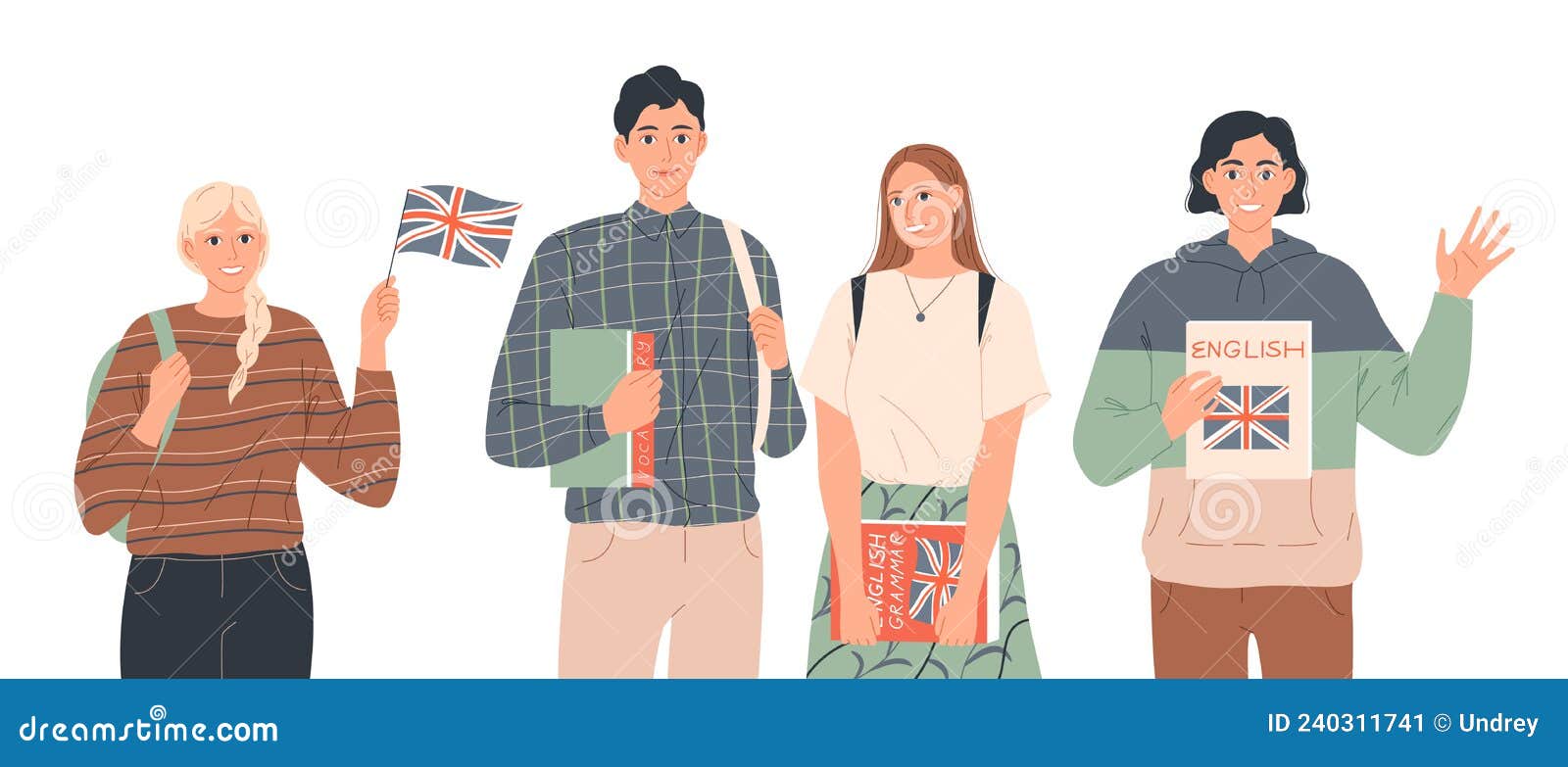 Group of Students. Education, English Study, Foreign Language Courses ...