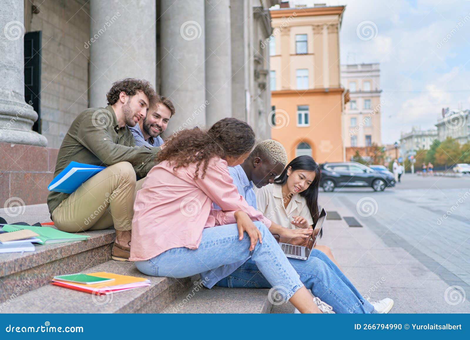 Group of Students Enthusiastically Looking at the Laptop Screen . Stock ... Group of Students Enthusiastically Looking at the Laptop Screen . Stock ...