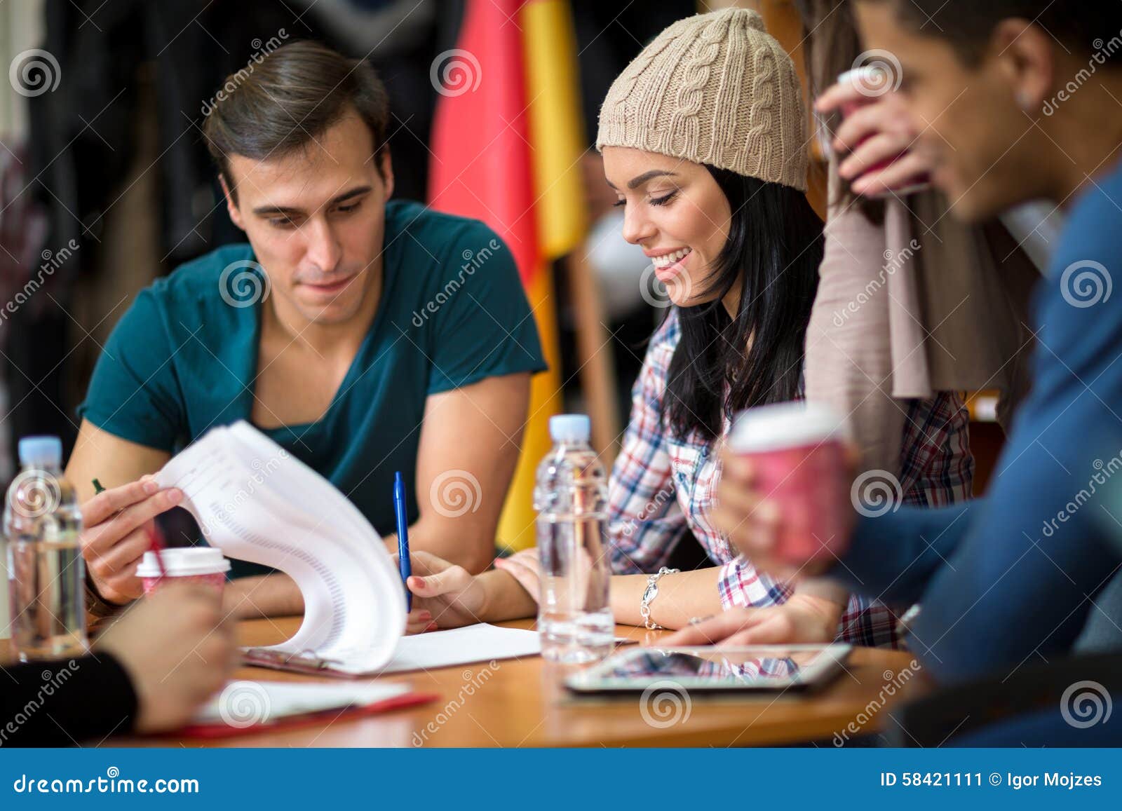 Group of Students Exchanging Ideas during Learning Stock Image - Image ...