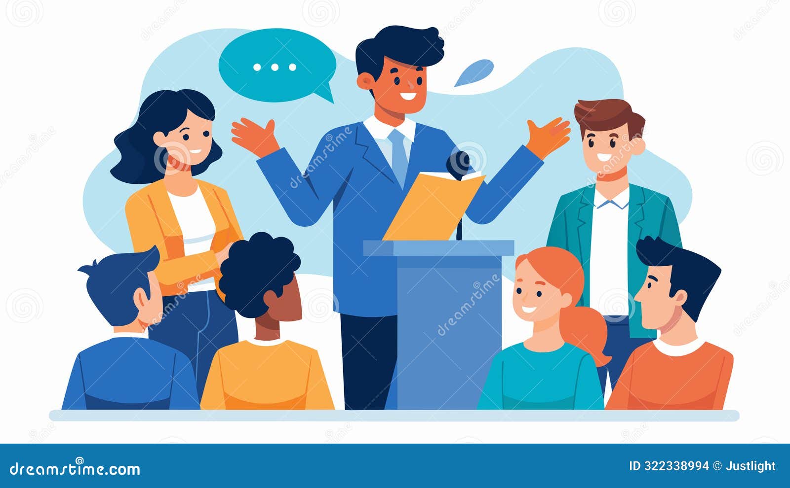 A Group Of Students Gather In A Workshop On Public Speaking Taking ...