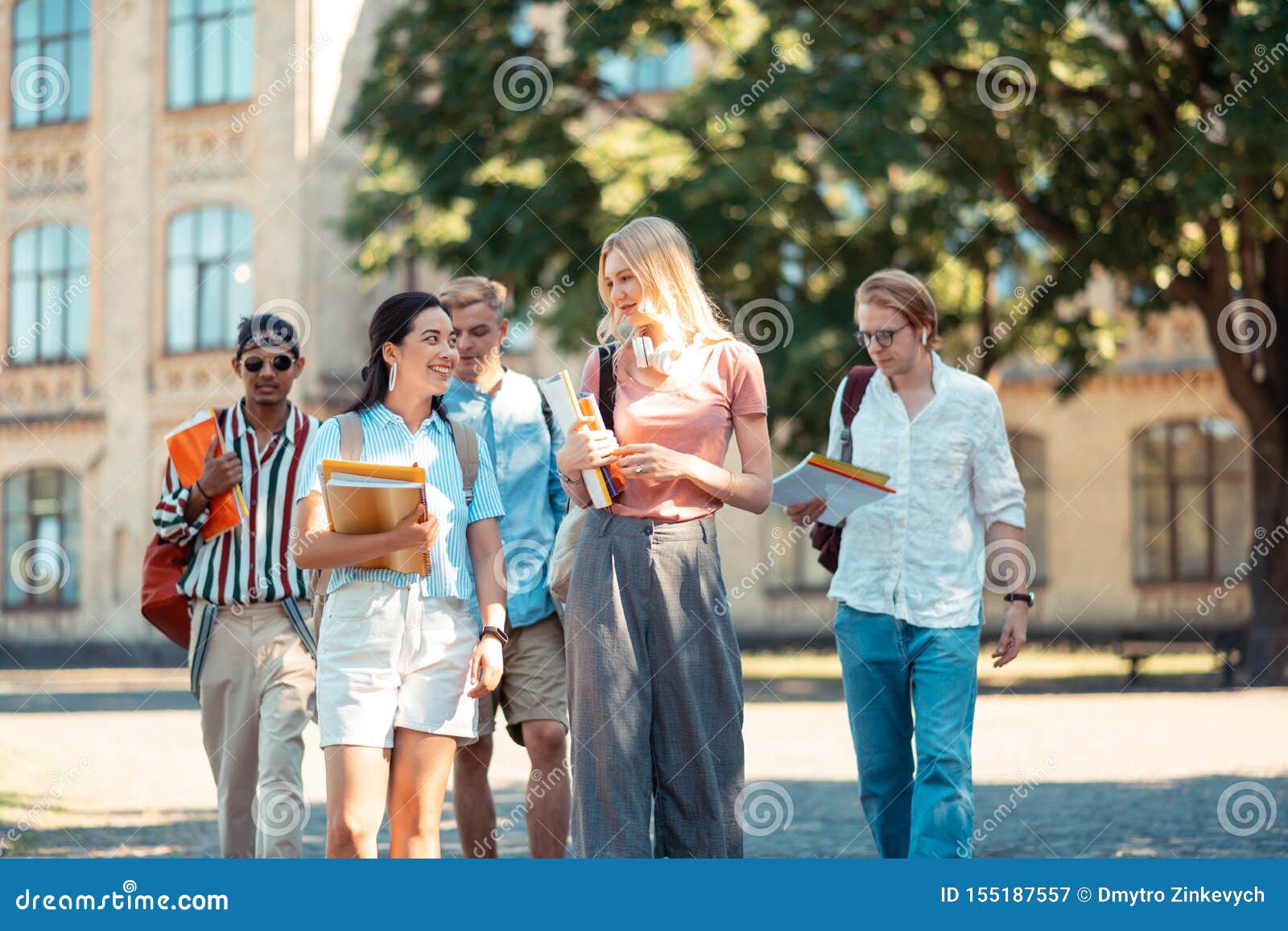 Group of Students Going Home after Classes. Stock Image - Image of ...