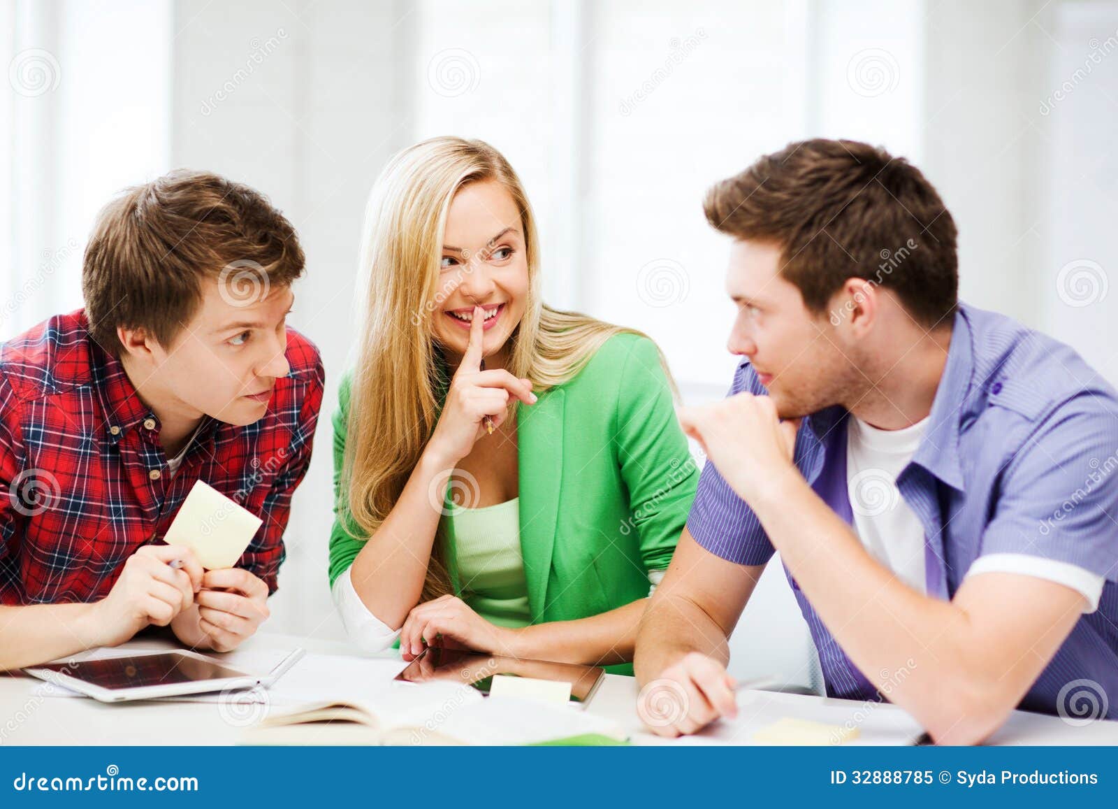 Group of Students Gossiping at School Stock Image - Image of girls ...