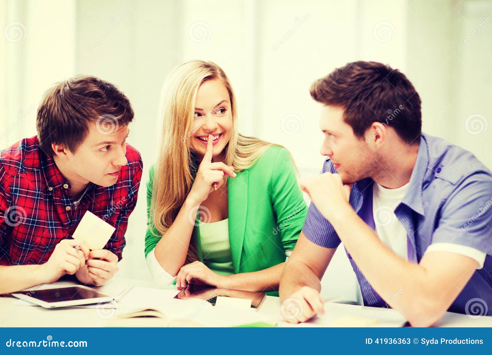 Group of Students Gossiping at School Stock Image - Image of rumour ...