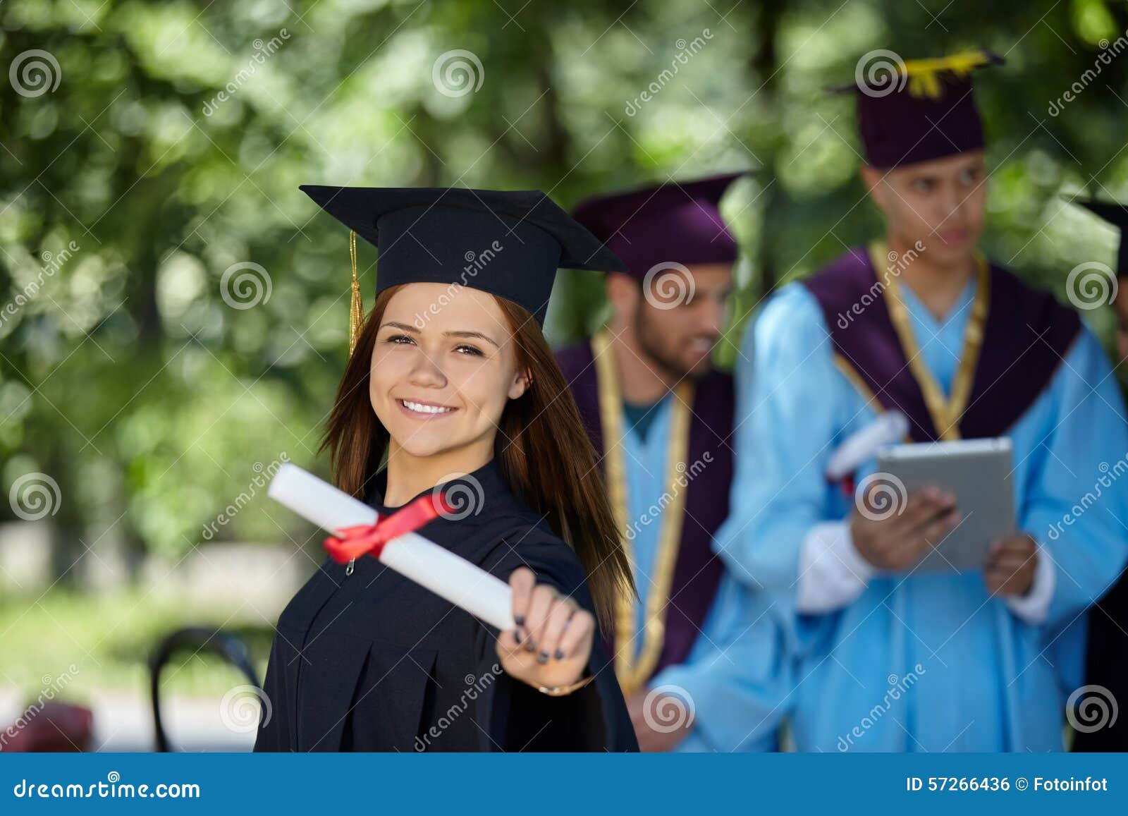 Group of Students in Graduation Gowns Stock Photo - Image of hope ...