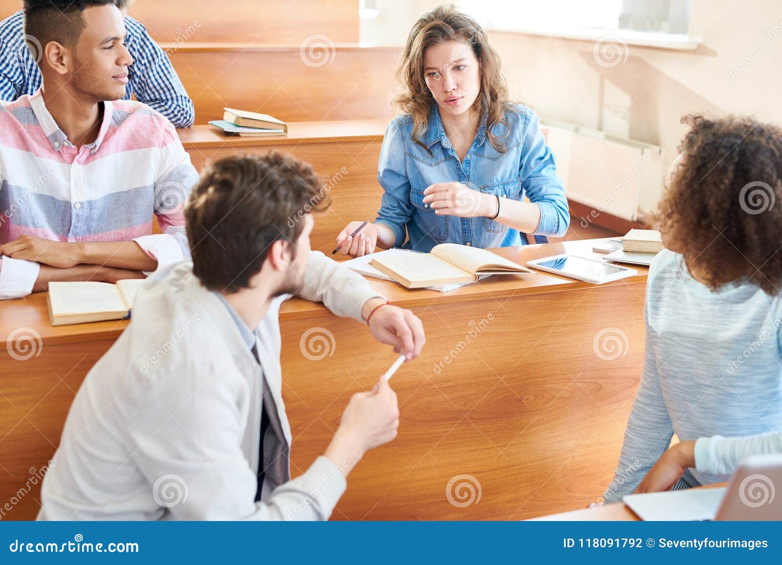 College students at class stock photo. Image of study - 118091792
