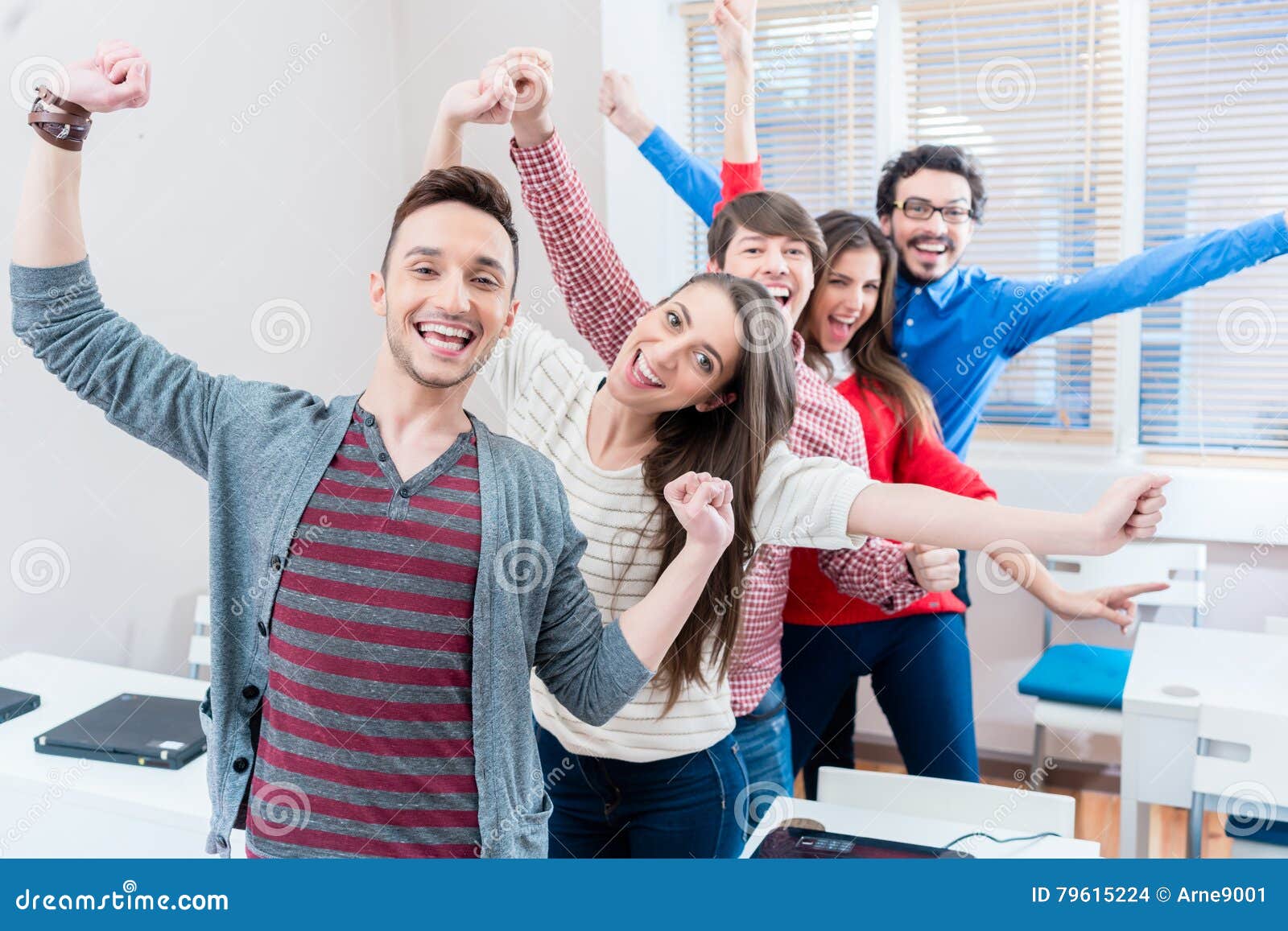Group of Students Having Fun at College Stock Photo - Image of group ...