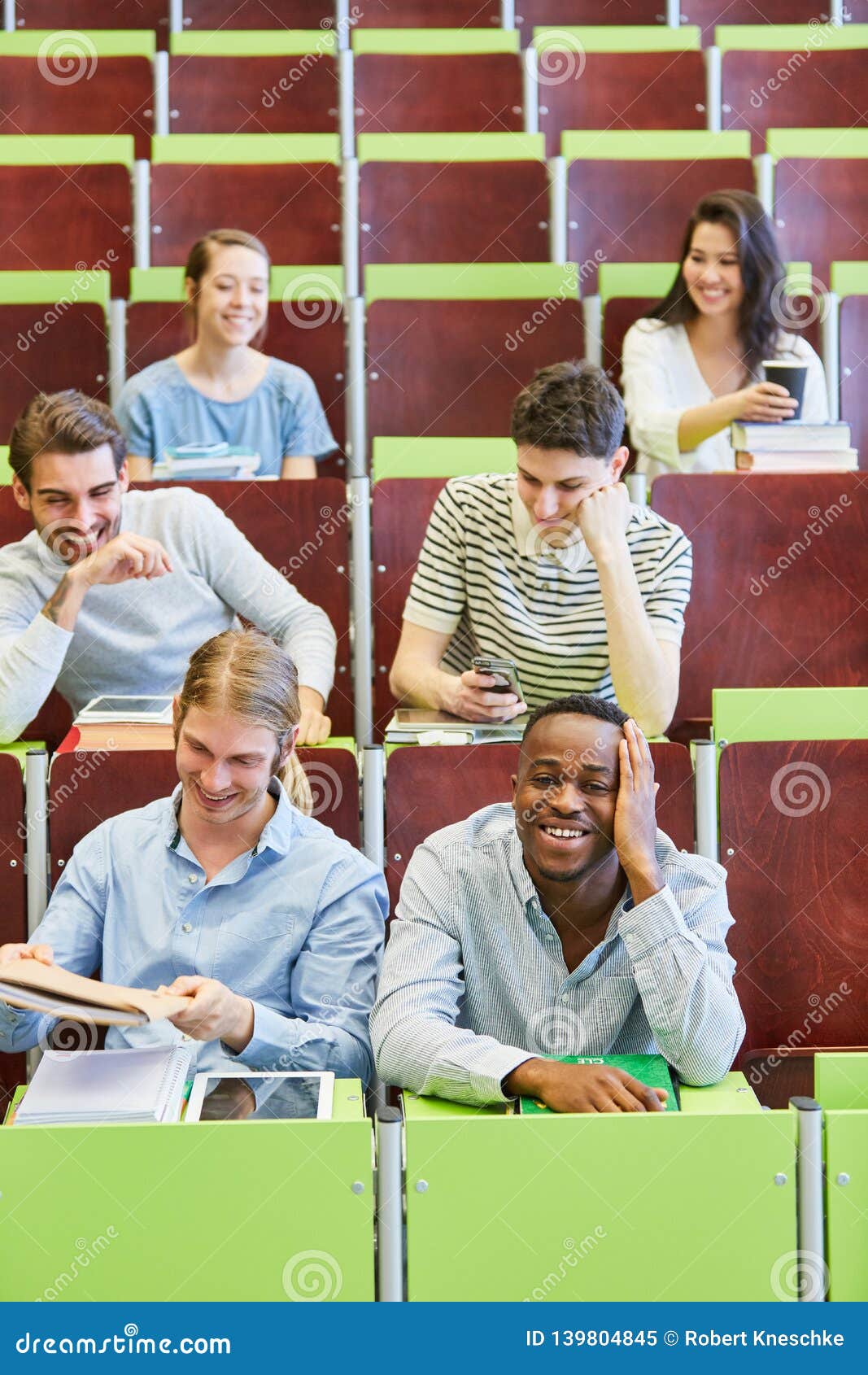 Group of Students Having Fun in Lecture Stock Image - Image of ...