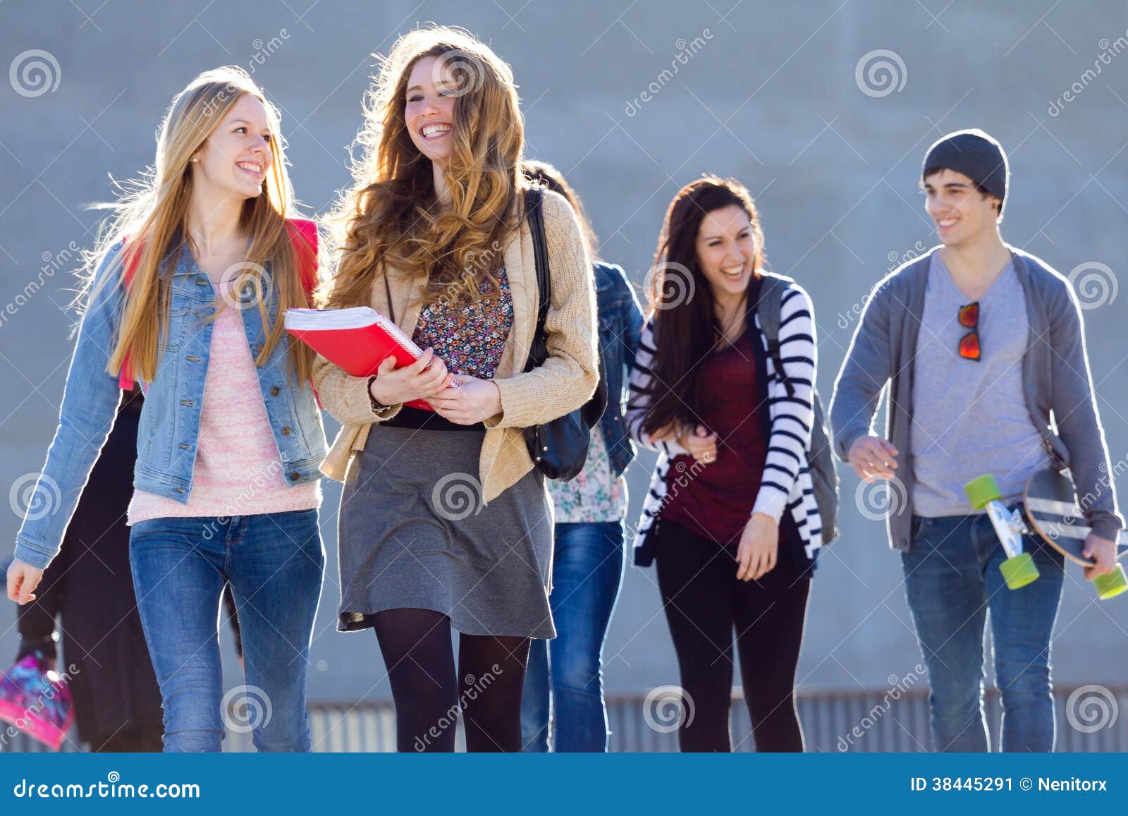 A Group of Students Having Fun after School Stock Image - Image of ...