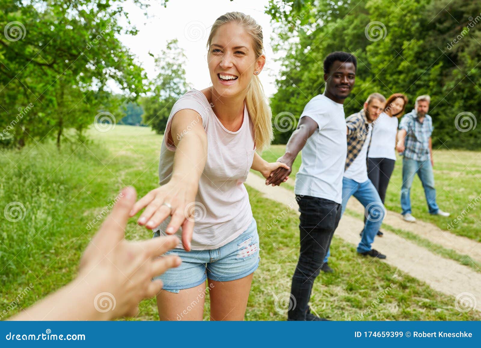 Group of Students Hold Hands Stock Image - Image of connection ...