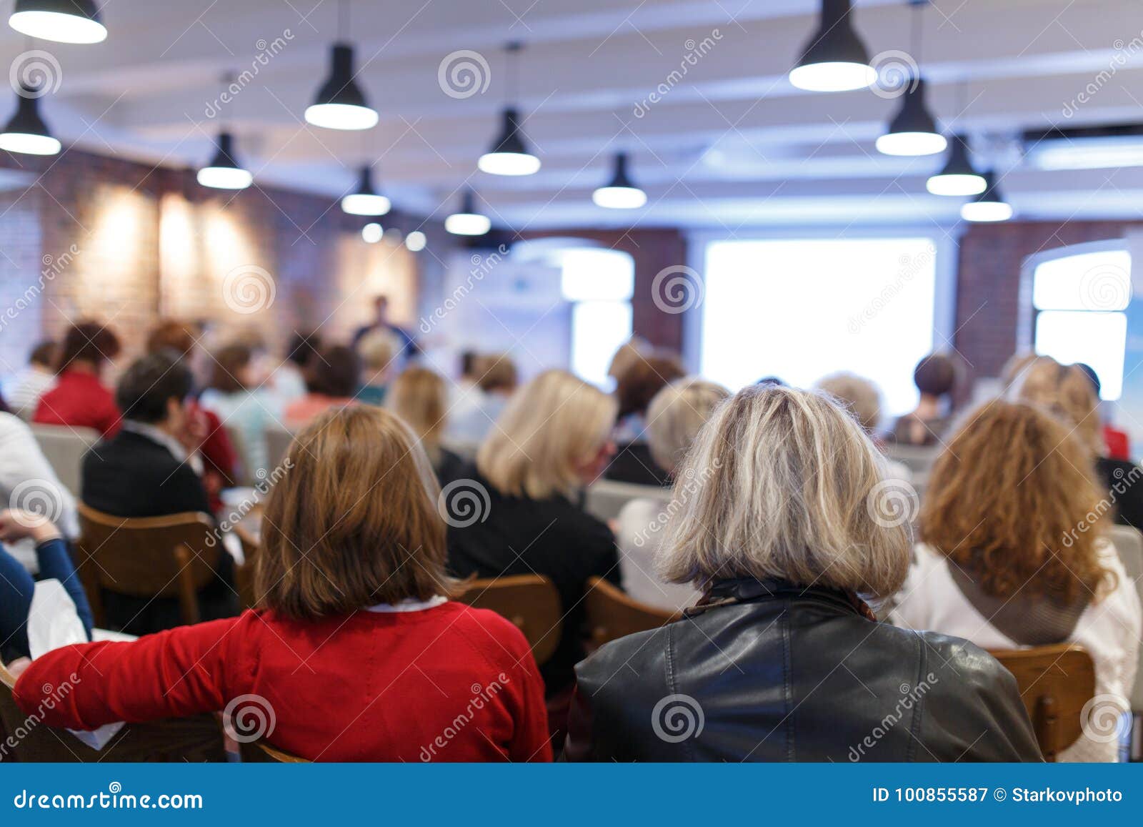 Group of Students and Journalists in the Audience Listens To the ...