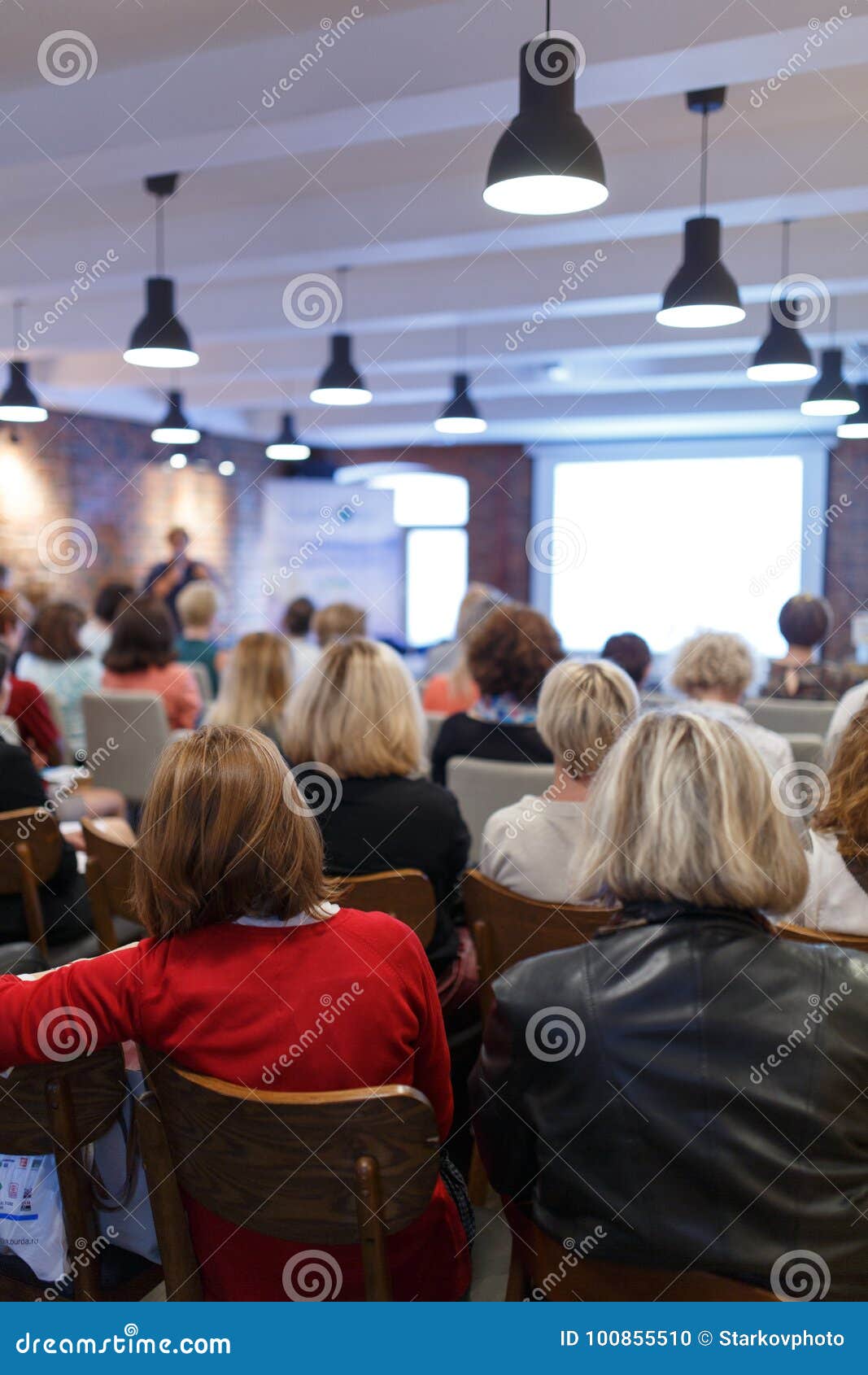 Group of Students and Journalists in the Audience Listens To the ...