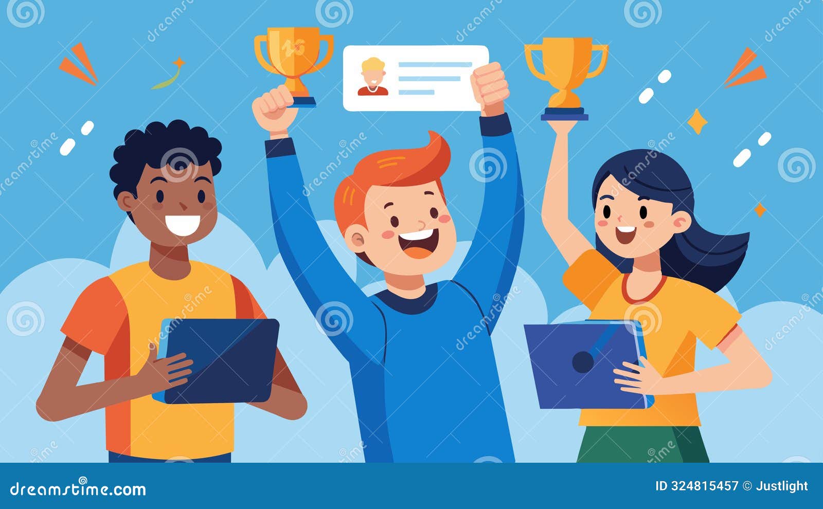 A Group of Students Joyfully Celebrating As Their Software Application ...