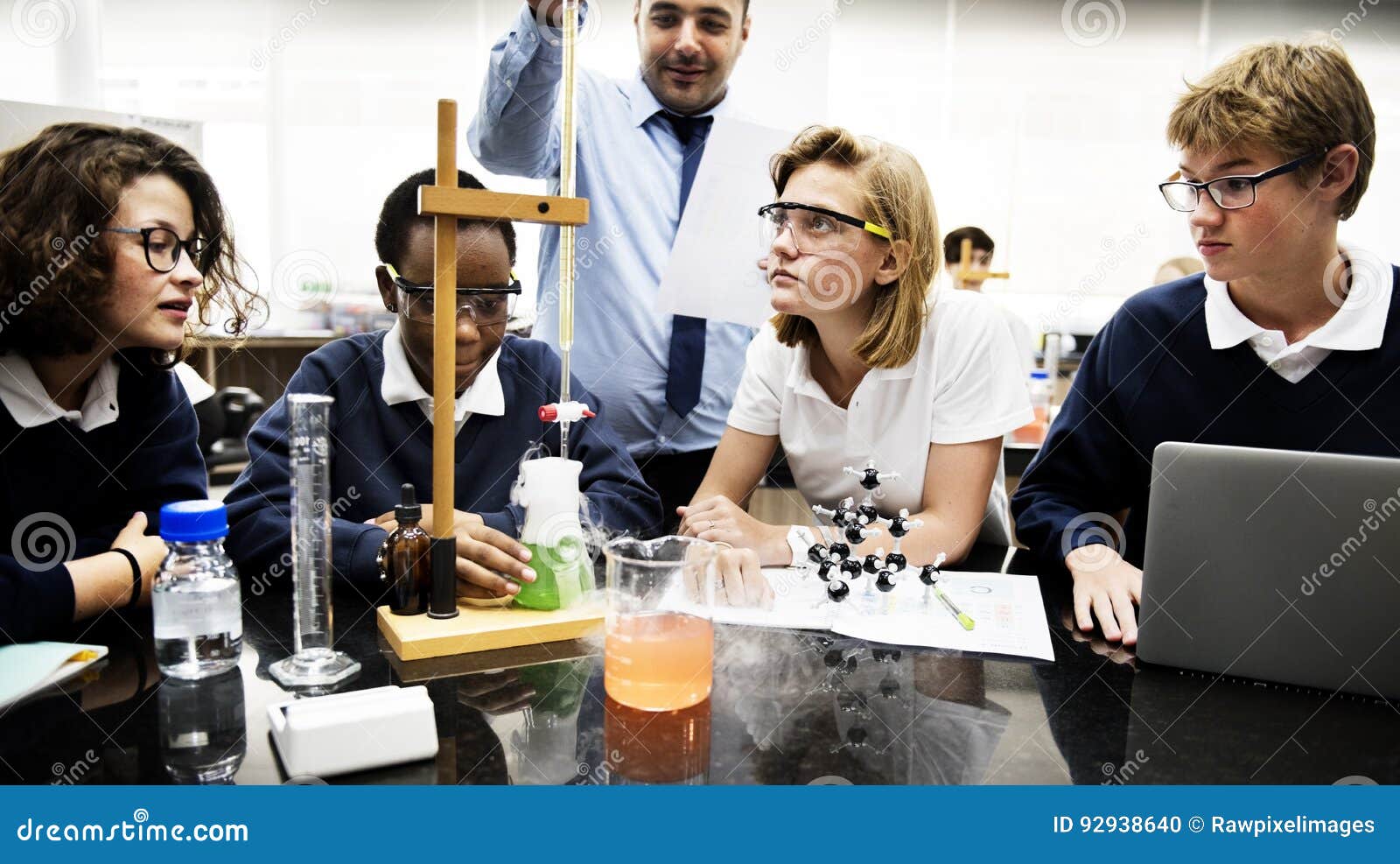 Group of Students Laboratory Lab in Science Classroom Stock Photo ...
