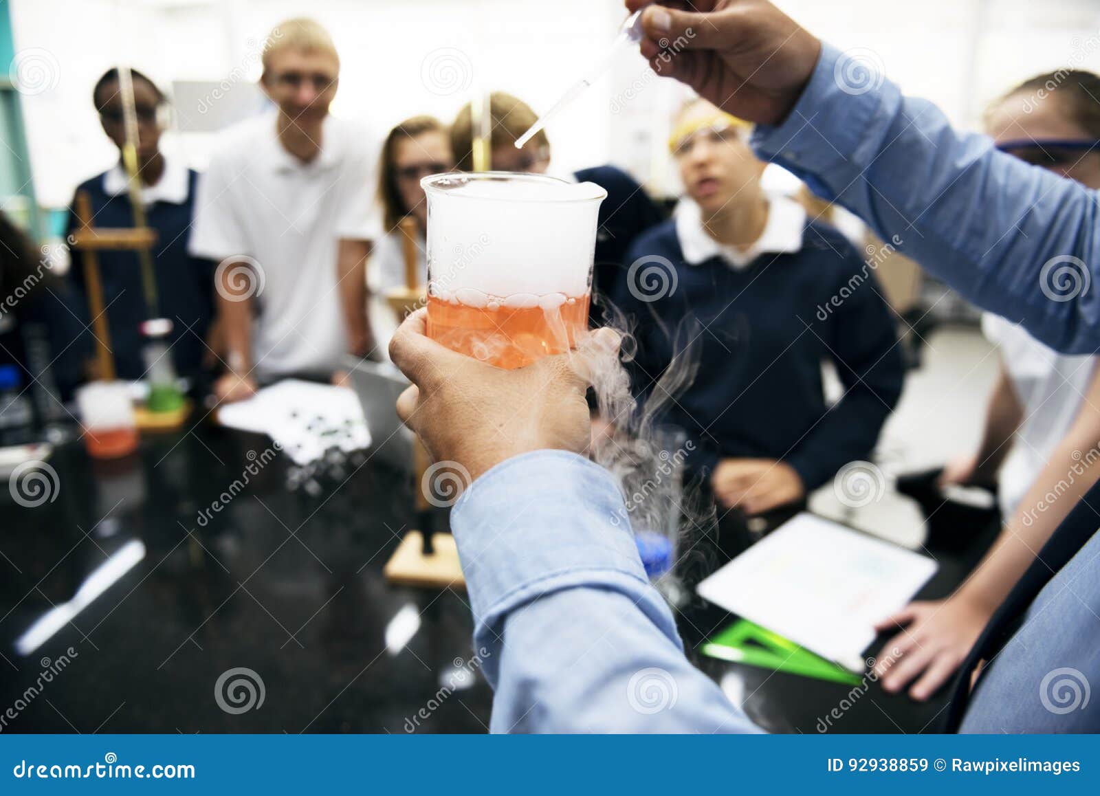 Group of Students Laboratory Lab in Science Classroom Stock Image ...