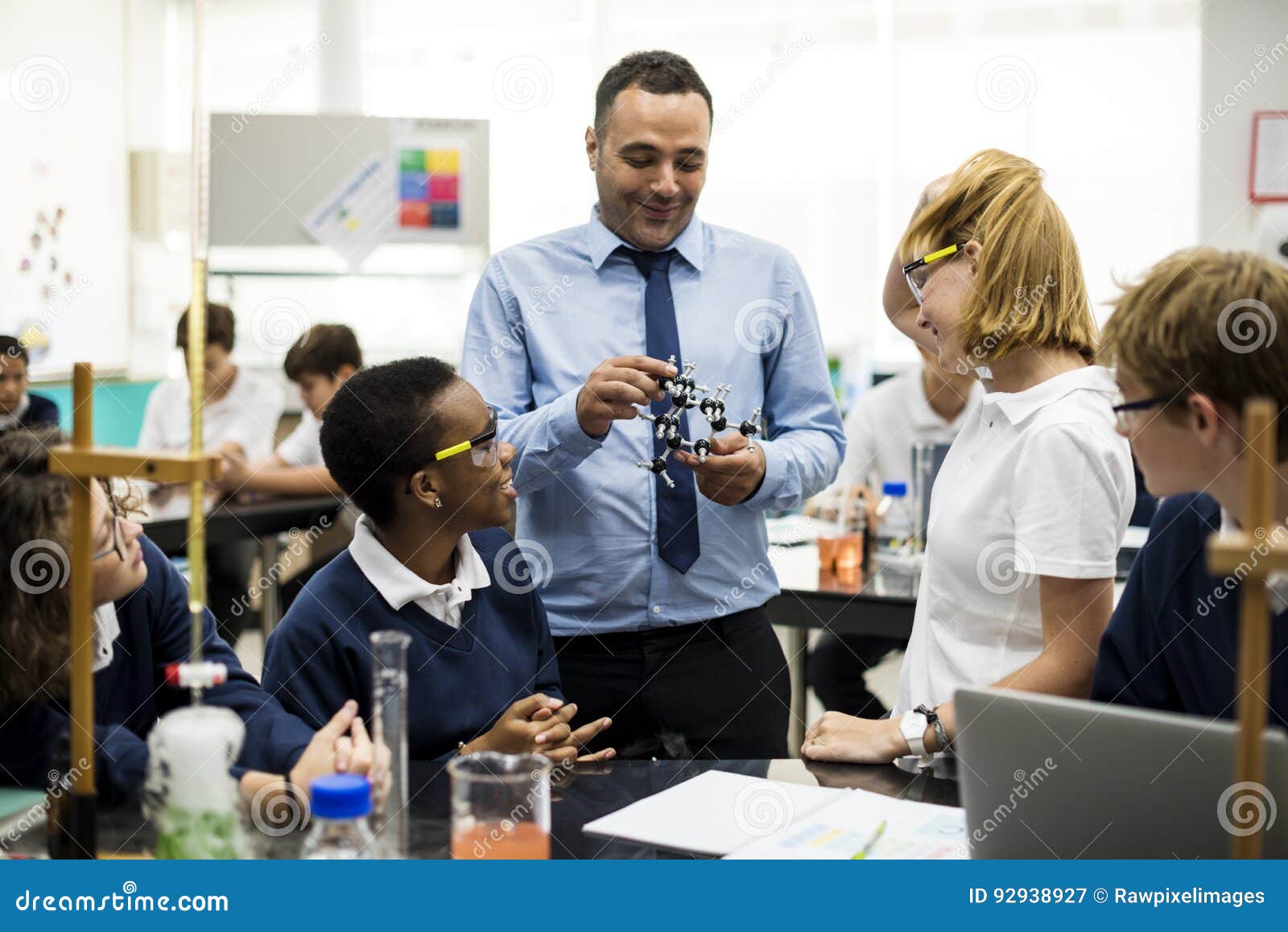 Group of Students Laboratory Lab in Science Classroom Stock Image ...