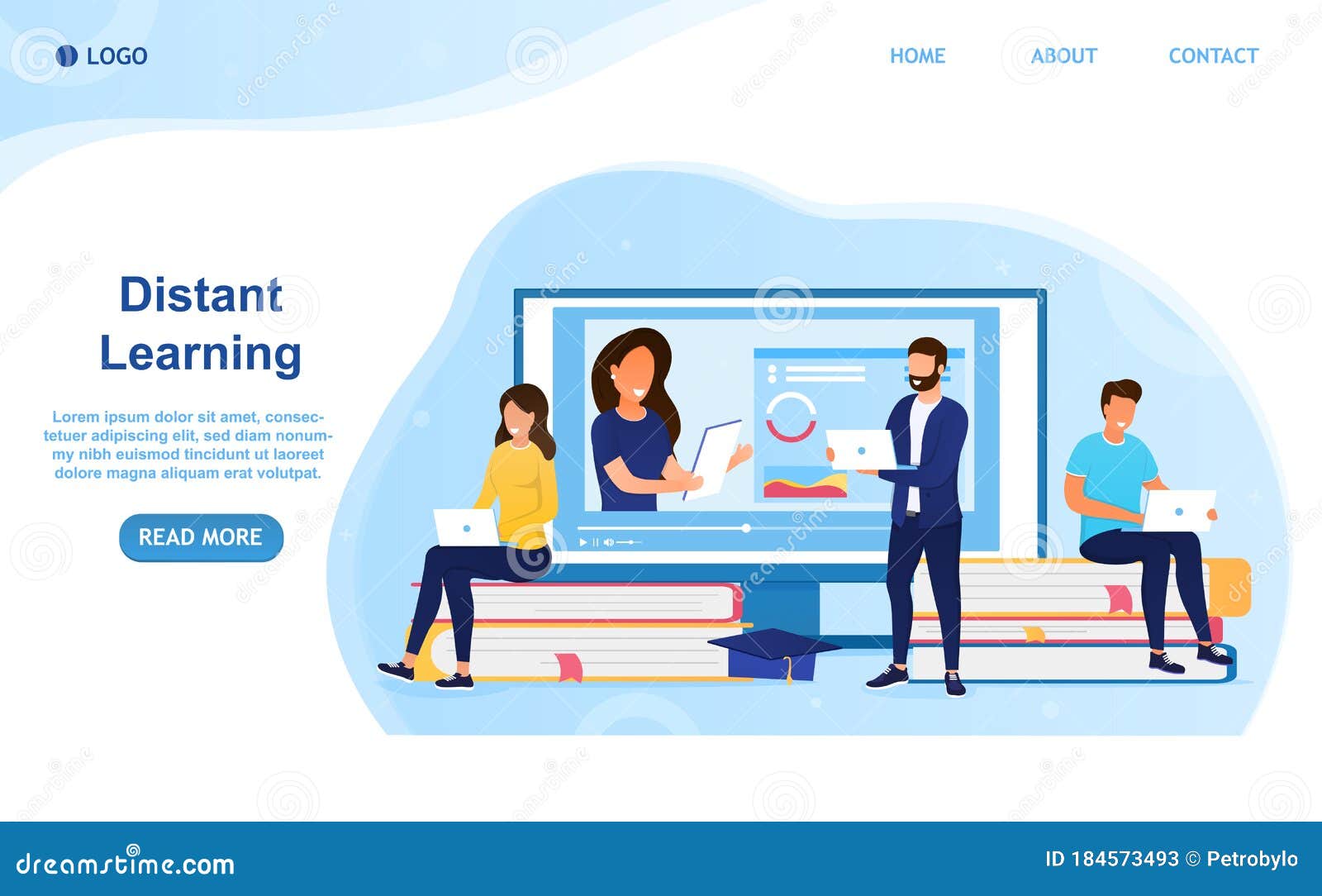 A Group of Students with Laptops Study Remotely Teacher Explains the ...