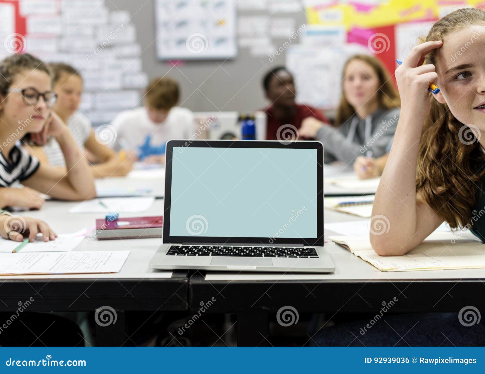 Group of Students Learning in Classroom Stock Photo - Image of ...