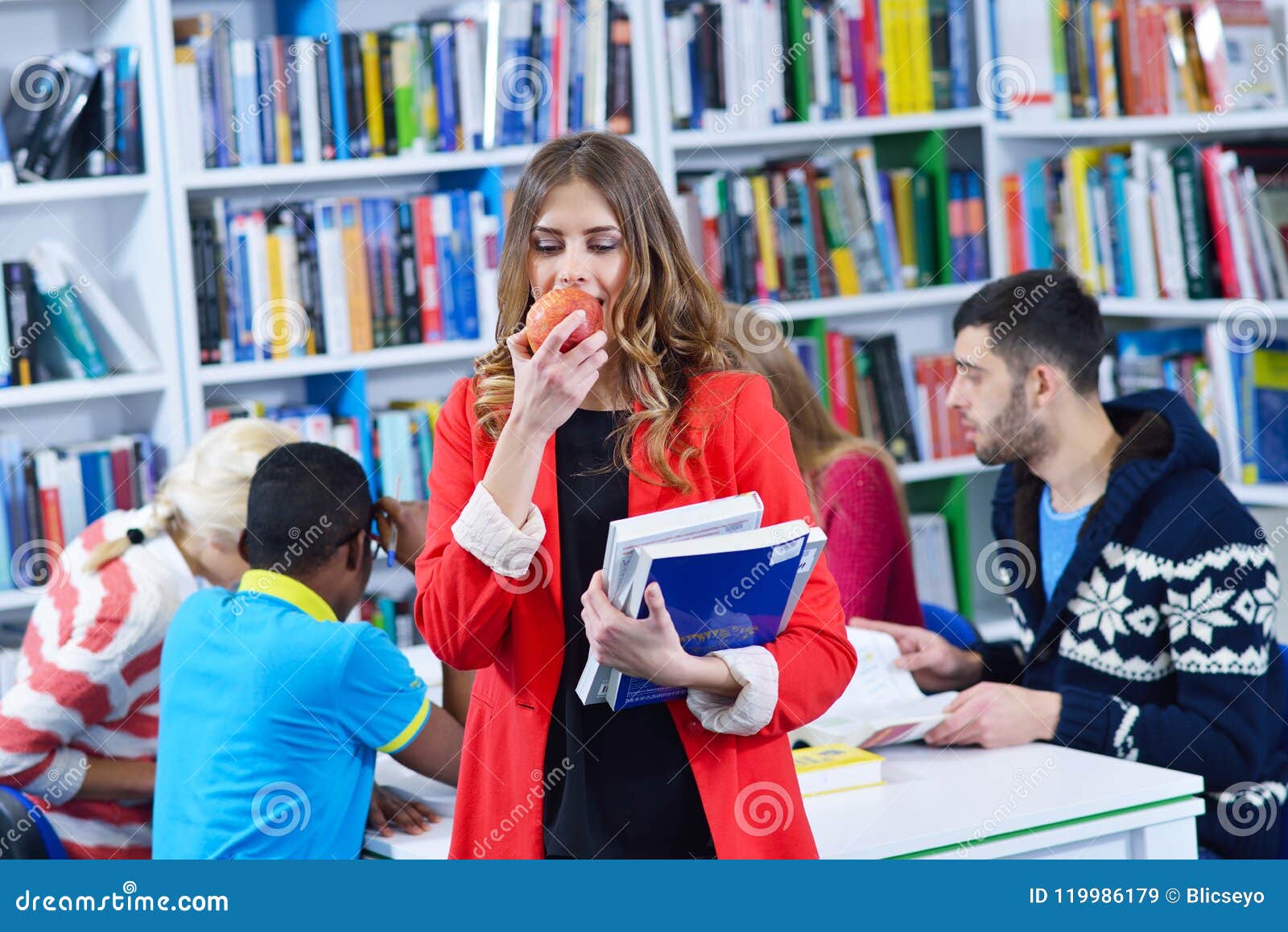 Group of Students Learning in Library at University Stock Image - Image ...