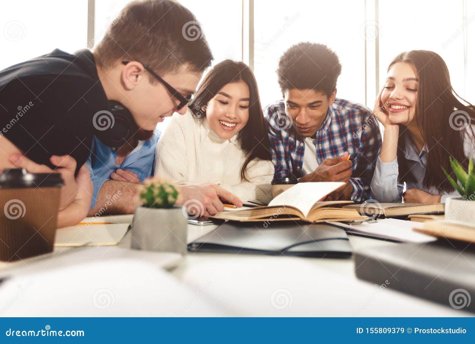 Group of Students Learning in Library at University Stock Image - Image ...